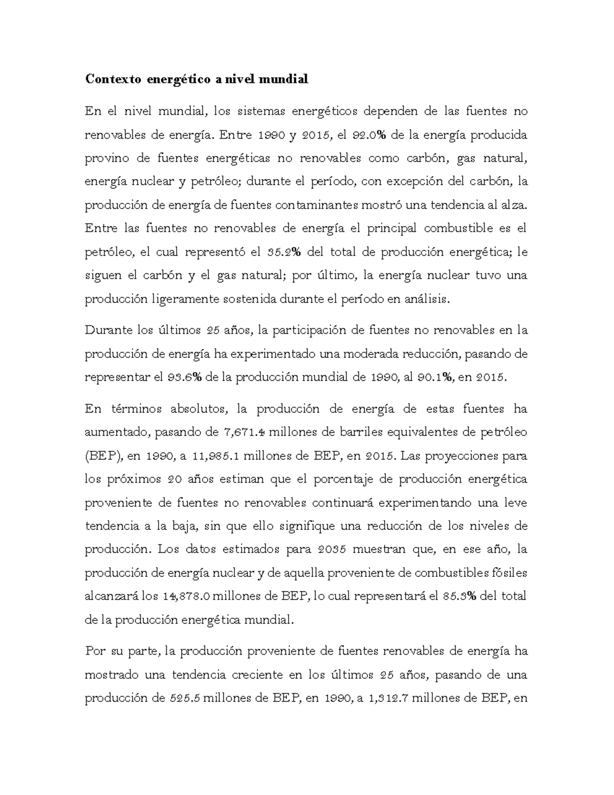 Contexto energético a nivel mundial energia - Contexto energético a ...