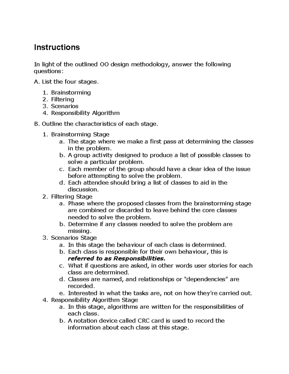 OO Modeling and Programming - Instructions In light of the outlined OO ...