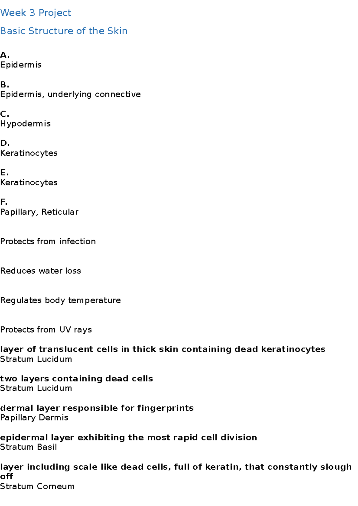 Exported-text - Anatomy lab - Week 3 Project Basic Structure of the ...