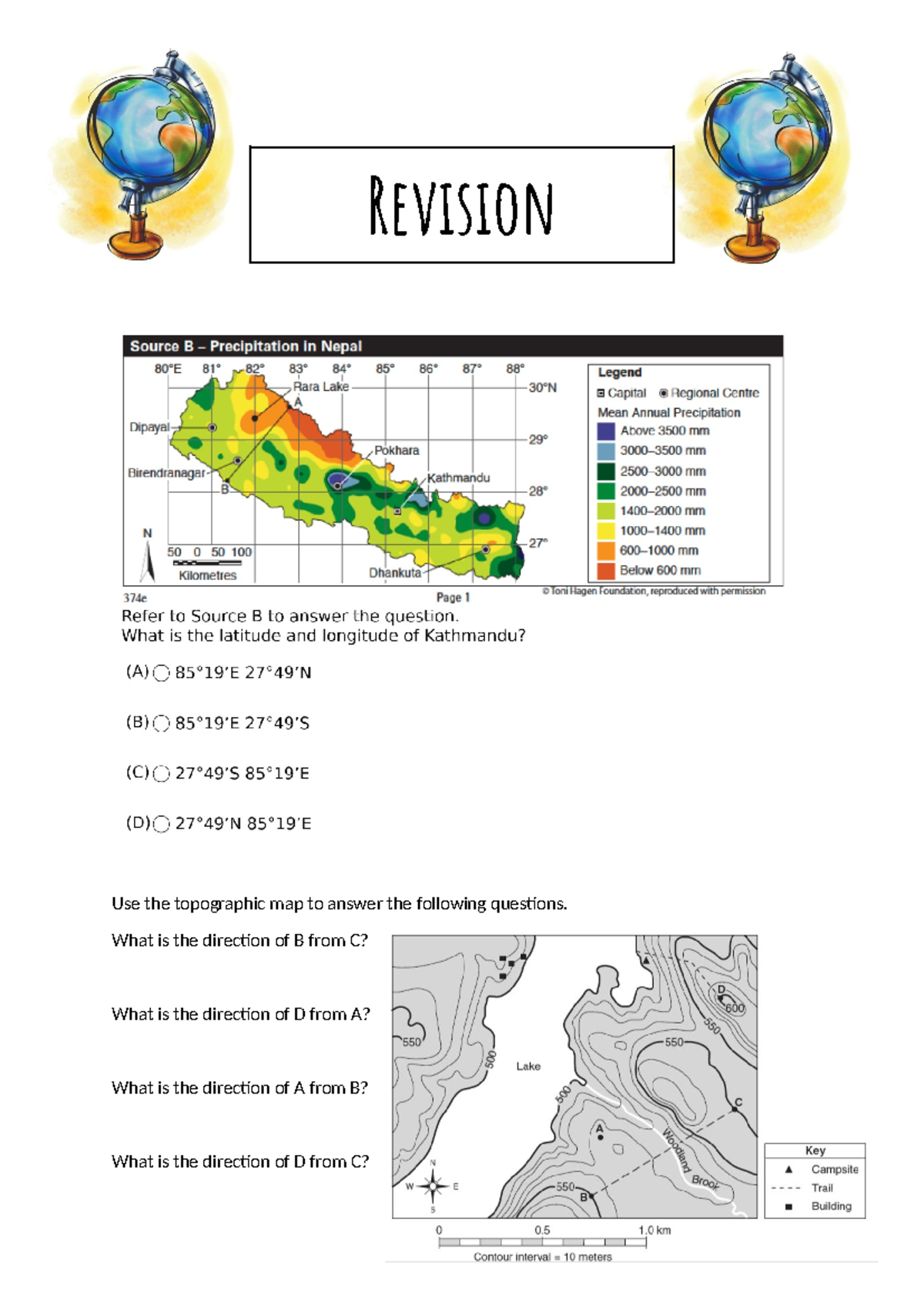 2. Year 10 Geo Quiz- Revision - Revision Use the topographic map to ...