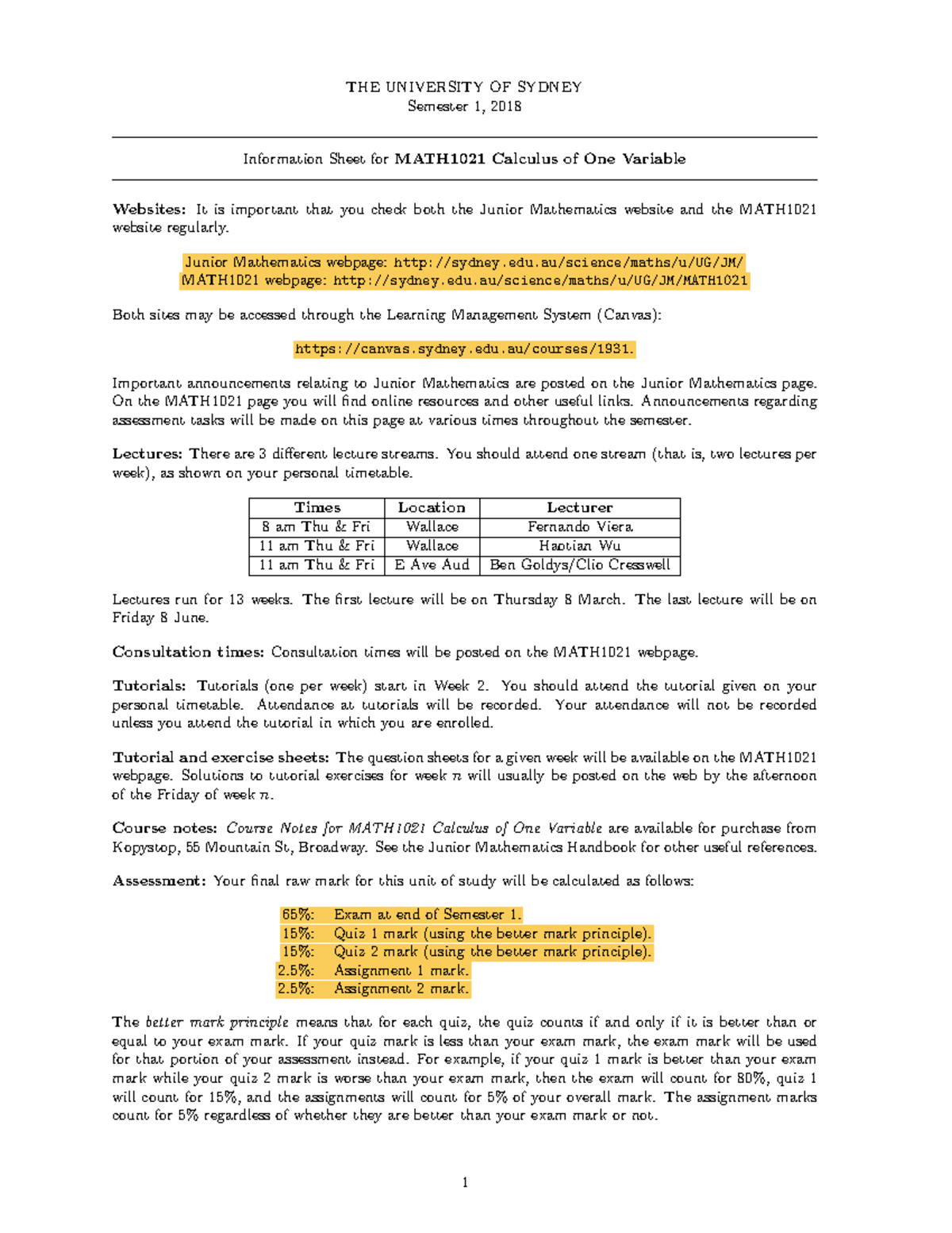 MATH1021 unit outline - Summary MATH1005 - THE UNIVERSITY OF SYDNEY ...