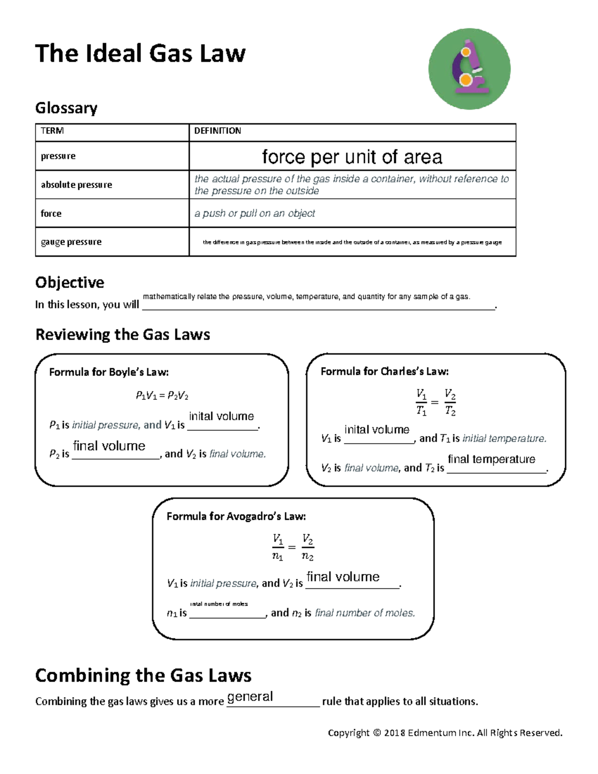 The Ideal Gas Law, Charles, Boyle, and etc. - The Ideal Gas Law ...