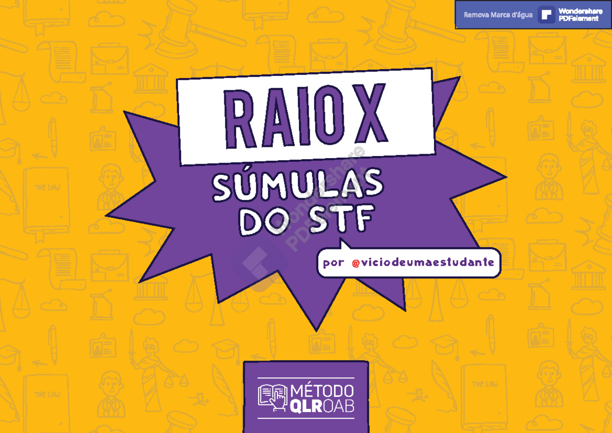 ⚜️Raio X Súmulas STF - vslklssfj - raio x por @viciodeumaestudante S⁄MULAS DO STF Raio X OAB ...