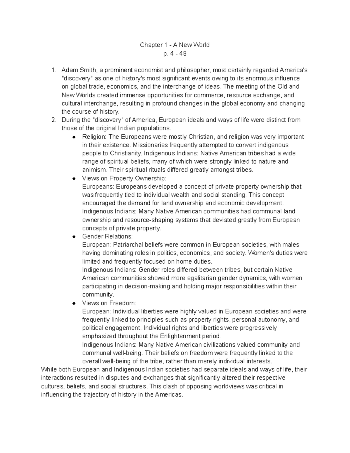 Apush Summer Work - First 9 chapters of Doner's third edition outlines ...