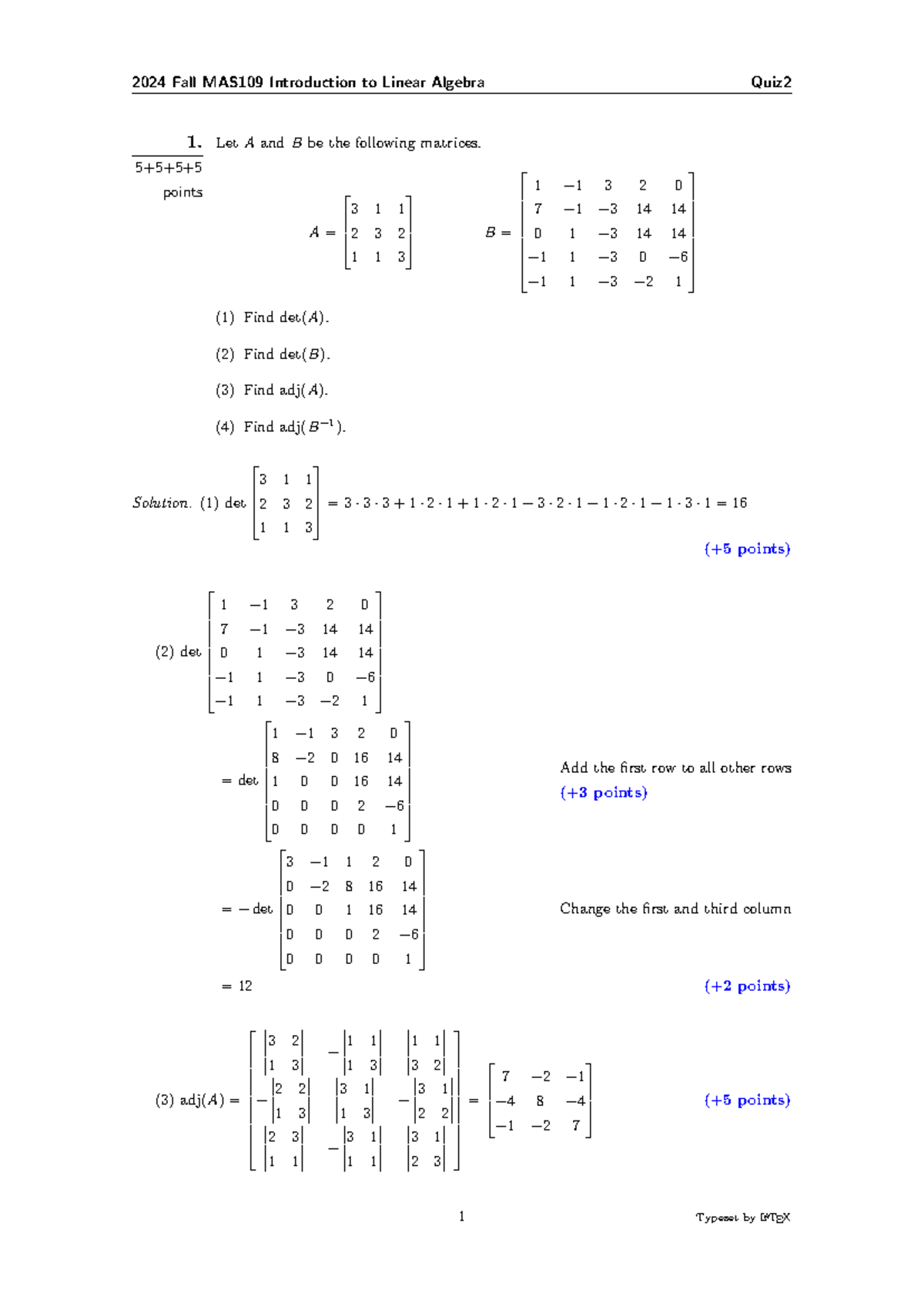 2024F MAS109 Quiz2 AM Solution - 2024 Fall MAS109 Introduction to ...