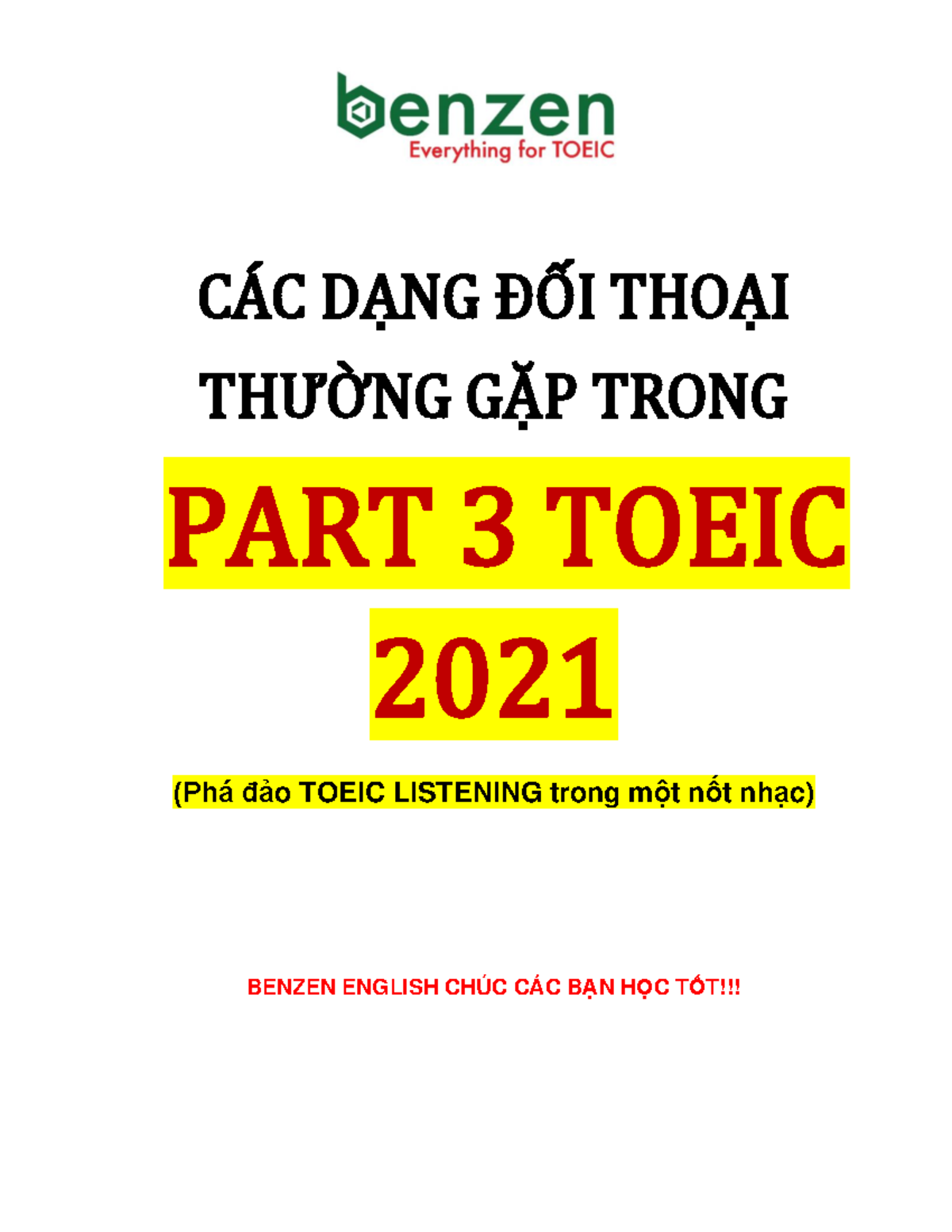 BÍ KÍP PHÁ ĐẢO Toeic PART 3 2022 - CÁC DẠNG ĐỐI THOẠI THƯỜNG GẶP TRONG ...
