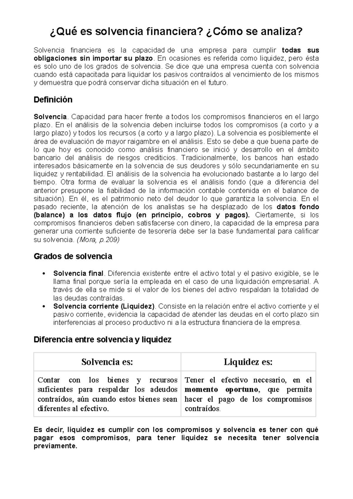 Solvencia y liquidez financiera - ¿Qué es solvencia financiera? ¿Cómo ...