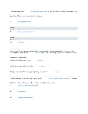 [Solved] Managers are using strategic conversation to talk - Management ...