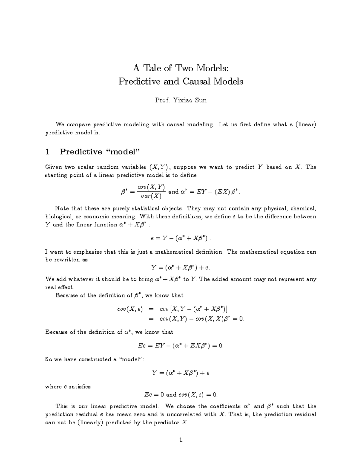 Tale of two models - A Tale of Two Models: Predictive and Causal Models ...