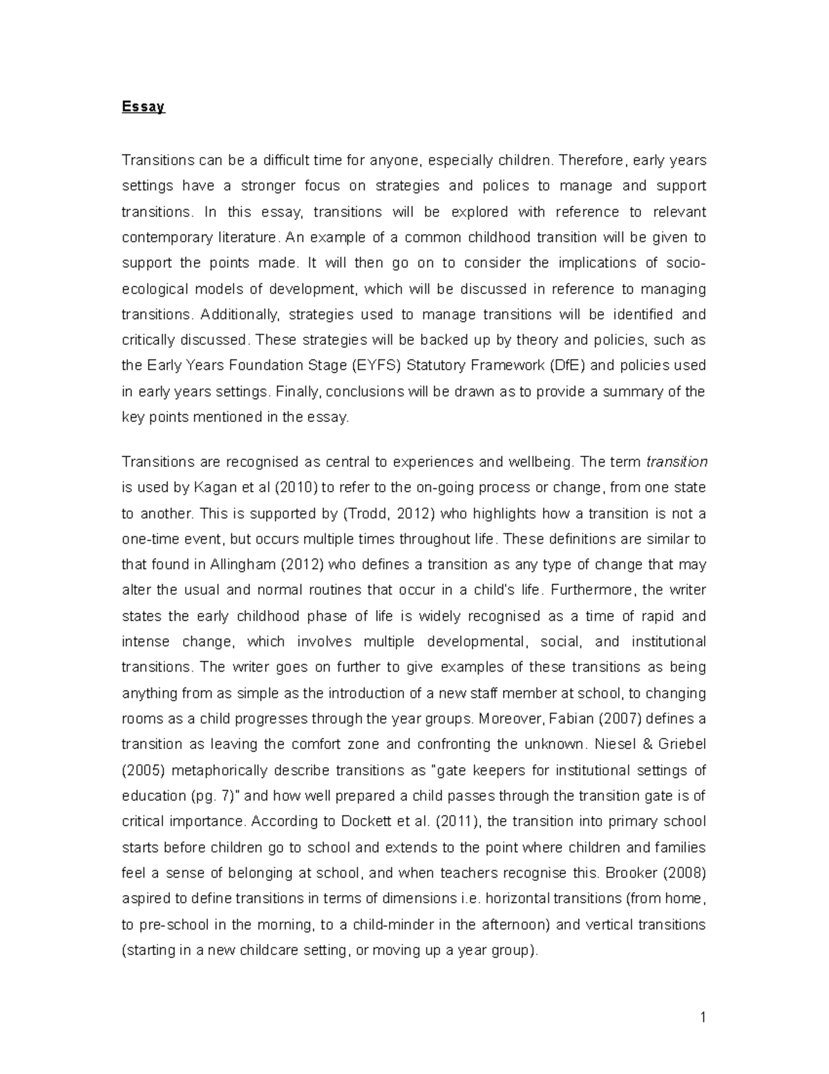 Backup of Essay - Full assignment example 2:1 grade - Essay Transitions ...