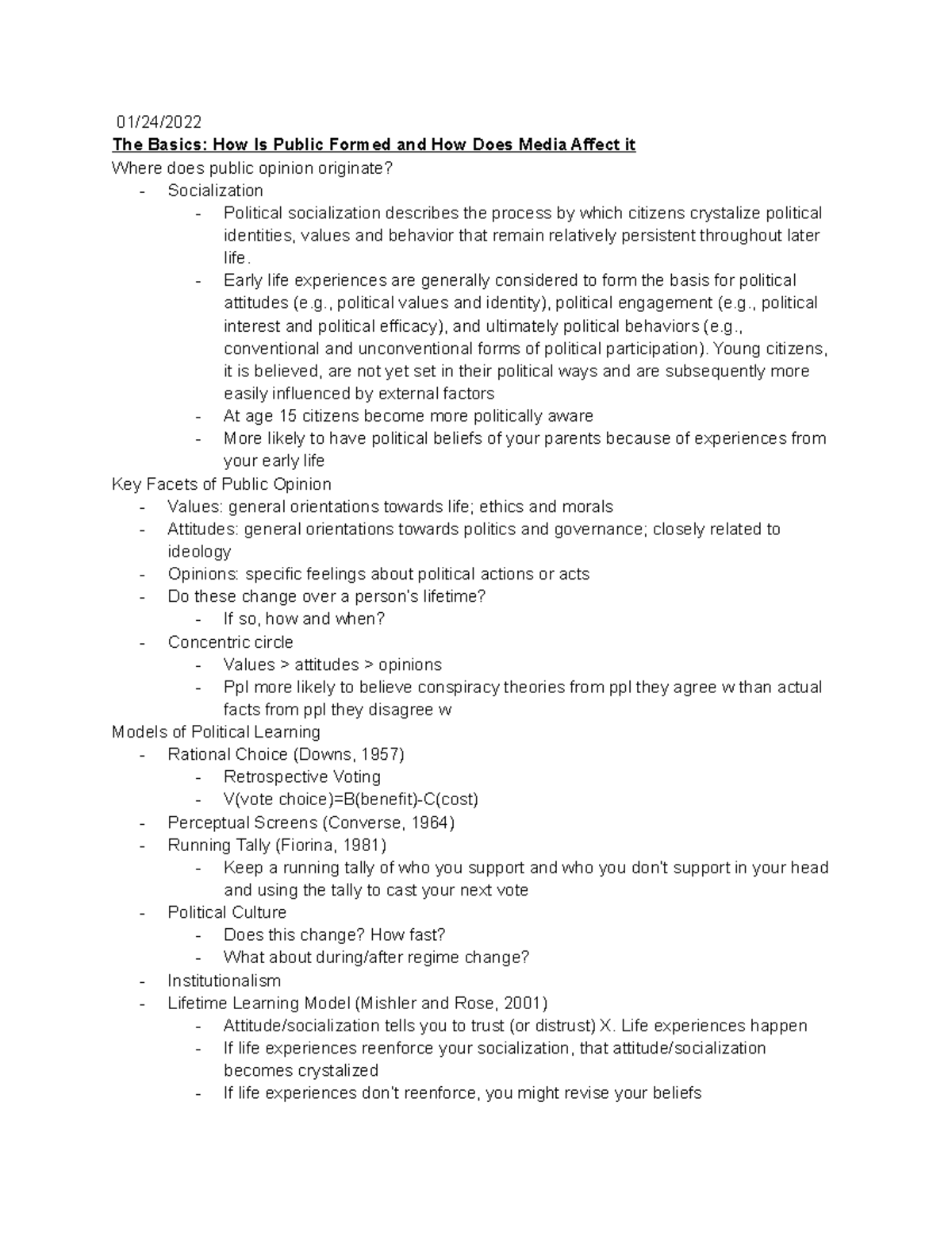 POLIU491 Propaganda and Misinformation lecture notes for entire ...