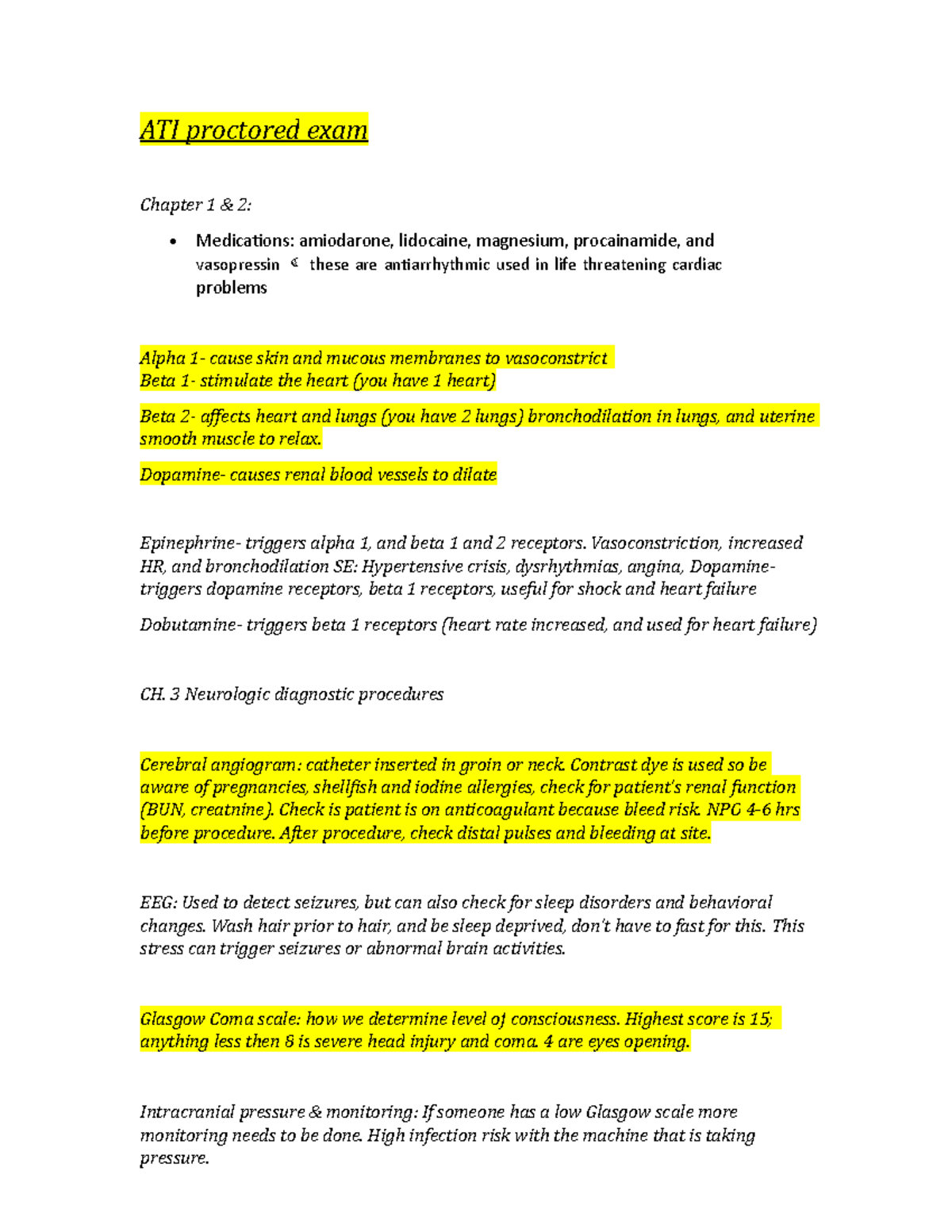 ATI proctored exam - ATI proctored exam Chapter 1 & 2: Medications ...