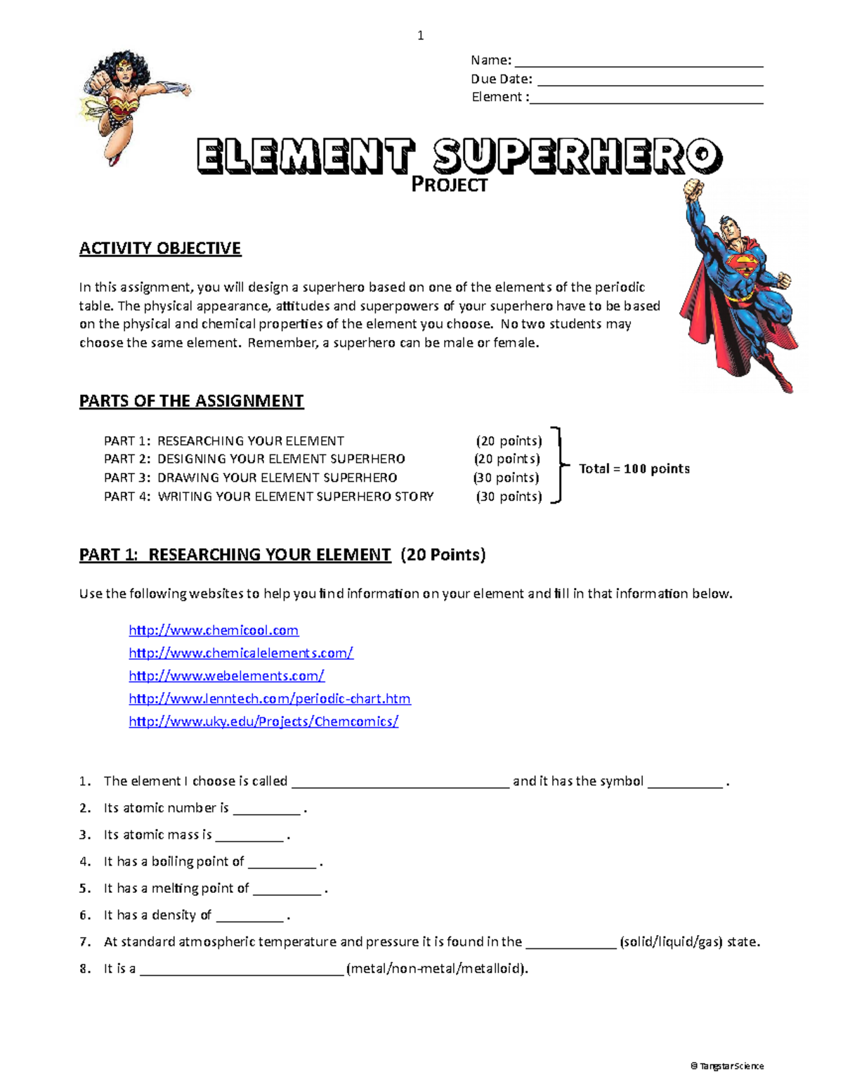 15 - Elements - Superhero Project 22 - Name ...