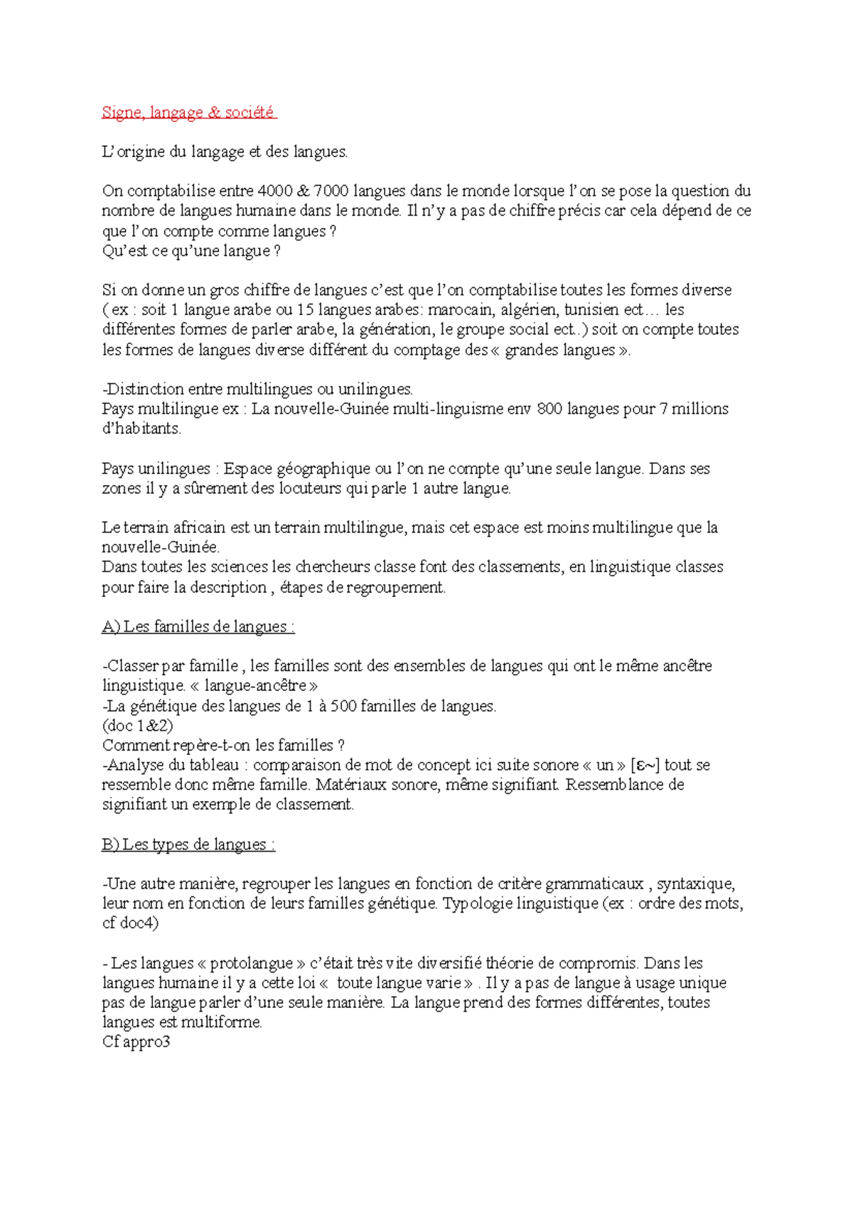 origine du langage et des langues - Signe, langage & société L’origine ...