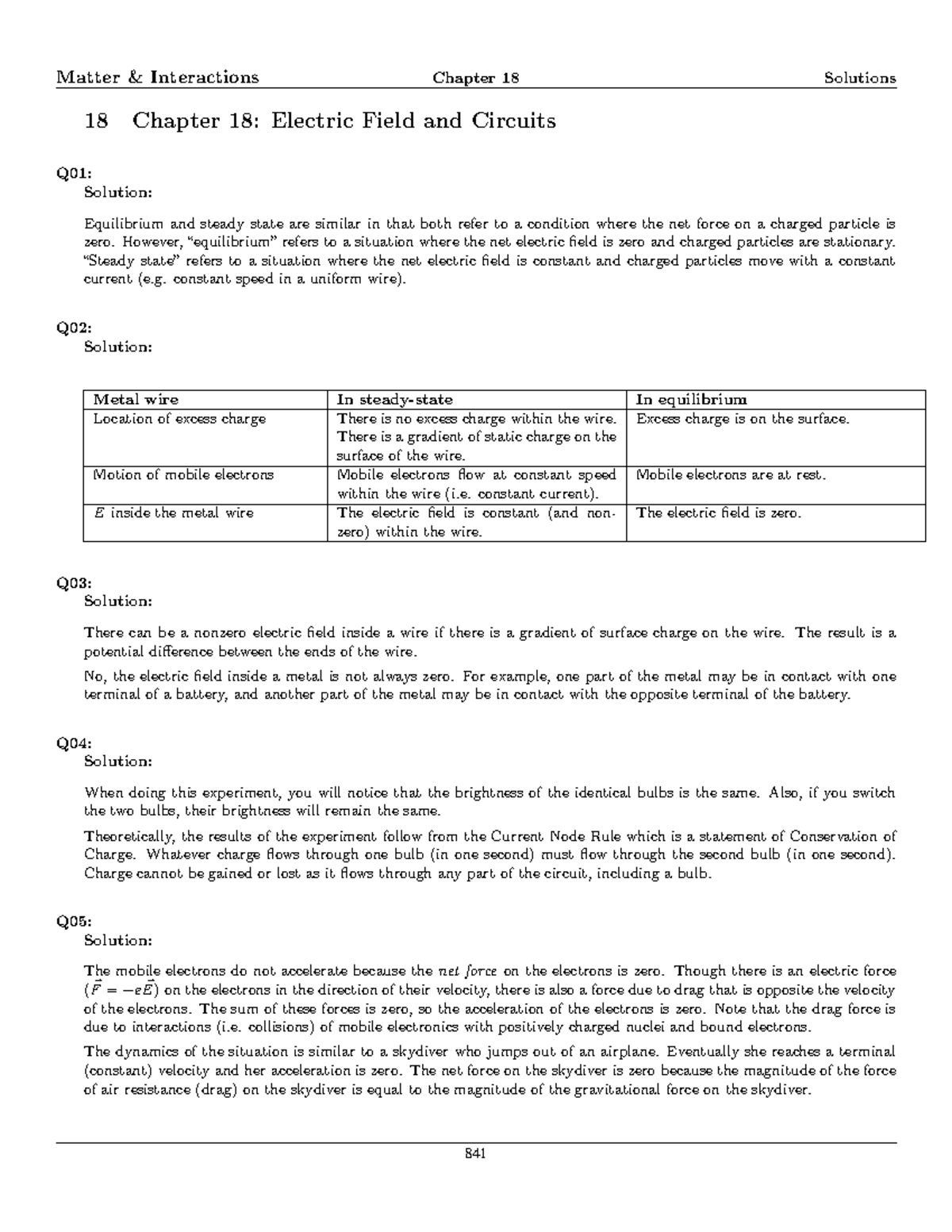 Chapter18 textbook solutions - 18 Chapter 18: Electric Field and Circuits Q01: Solution ...