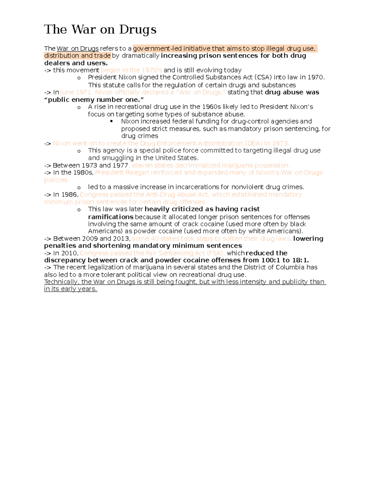 The War on Drugs - The War on Drugs The War on Drugs refers to a ...