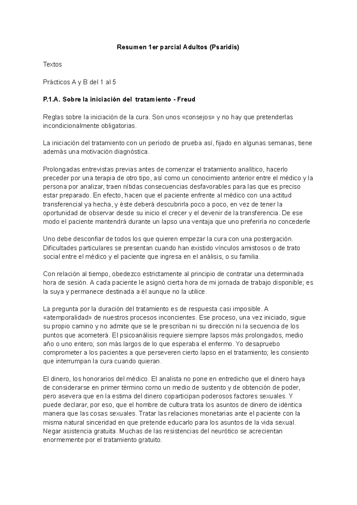 Resumen Adultos 1er parcial completo - Resumen 1er parcial Adultos (Psaridis) Textos Prácticos A ...