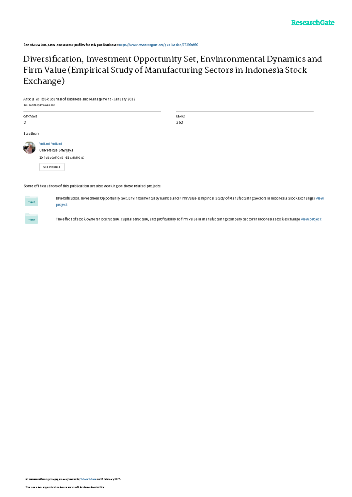 Diversification Investment Opportunity Set Envinro - See discussions ...