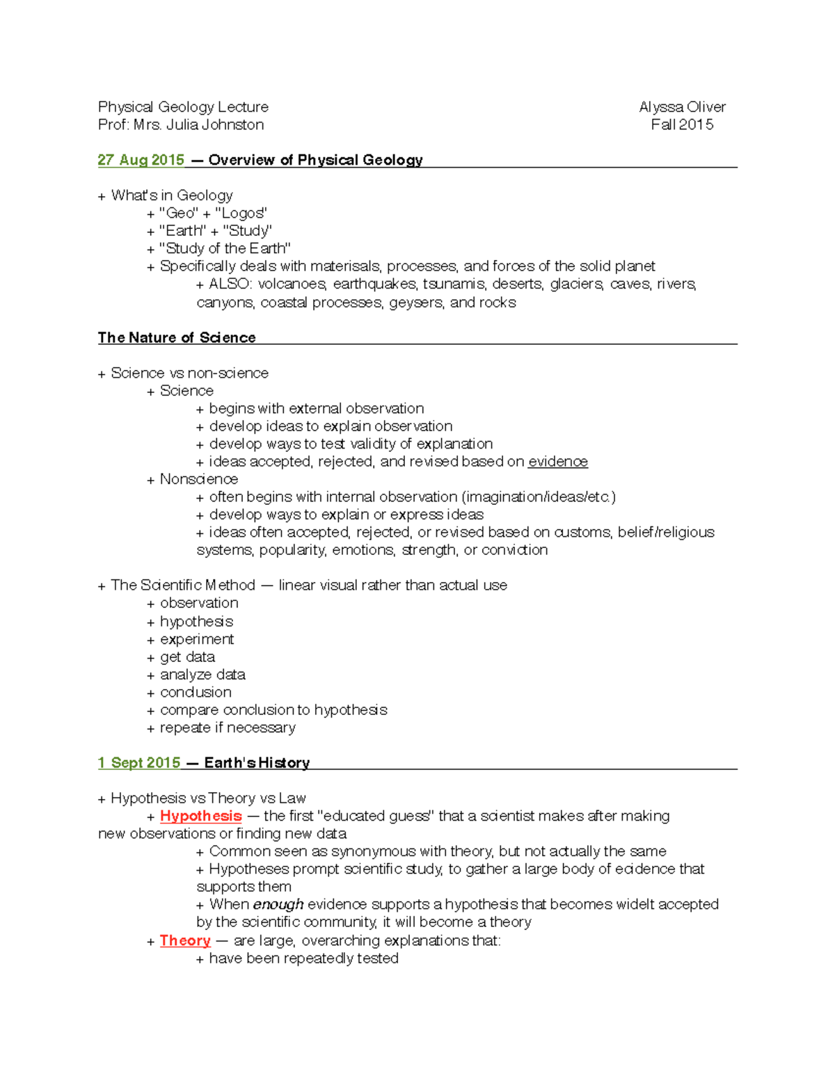Phys Geology Lecture Notes - Physical Geology Lecture!!!!!!! Alyssa ...