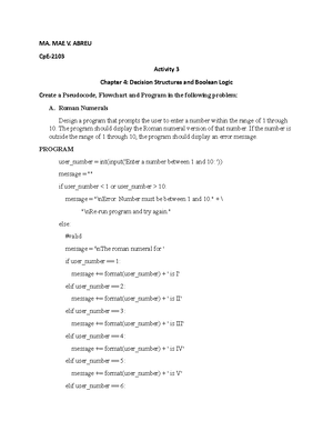 Laboratory 3 - cisco - MA. MAE V. ABREU CpE- Laboratory 3 Chapter 4 ...