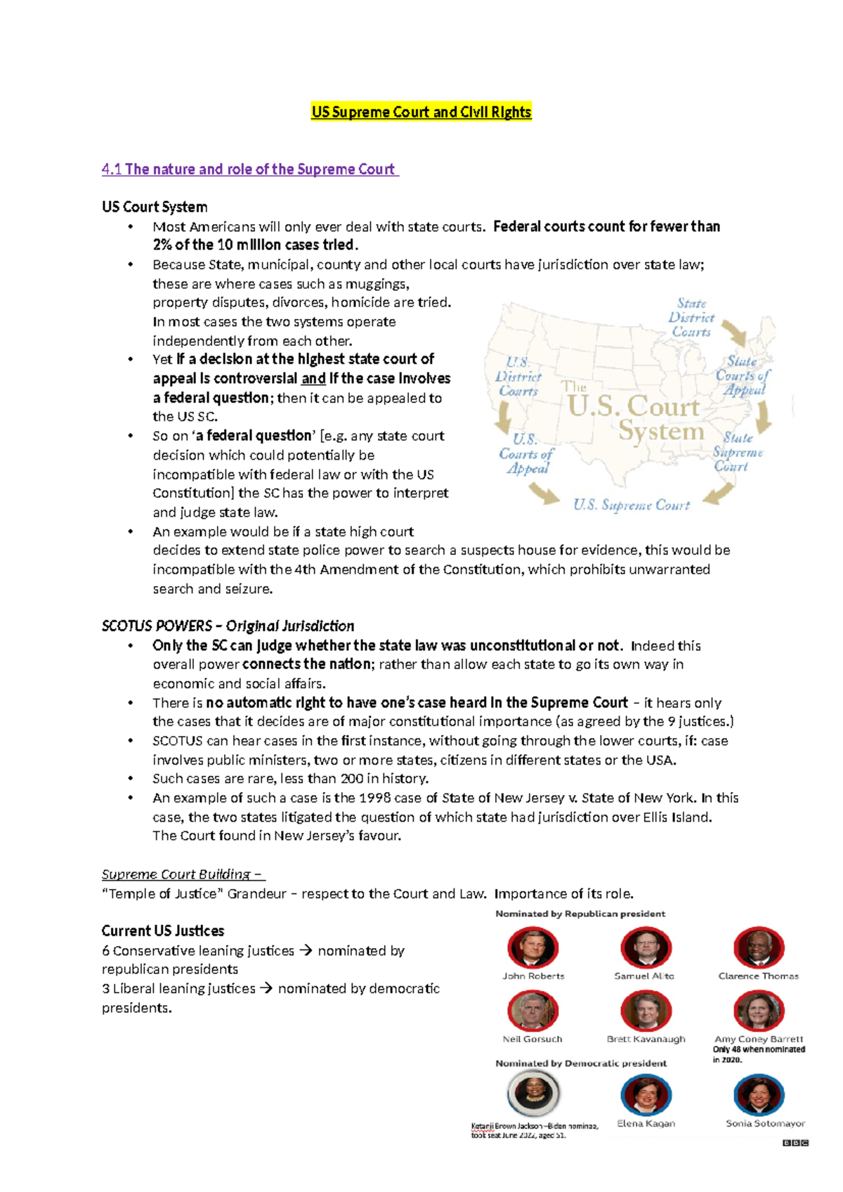 US Supreme Court and Civil Rights - Federal courts count for fewer than ...
