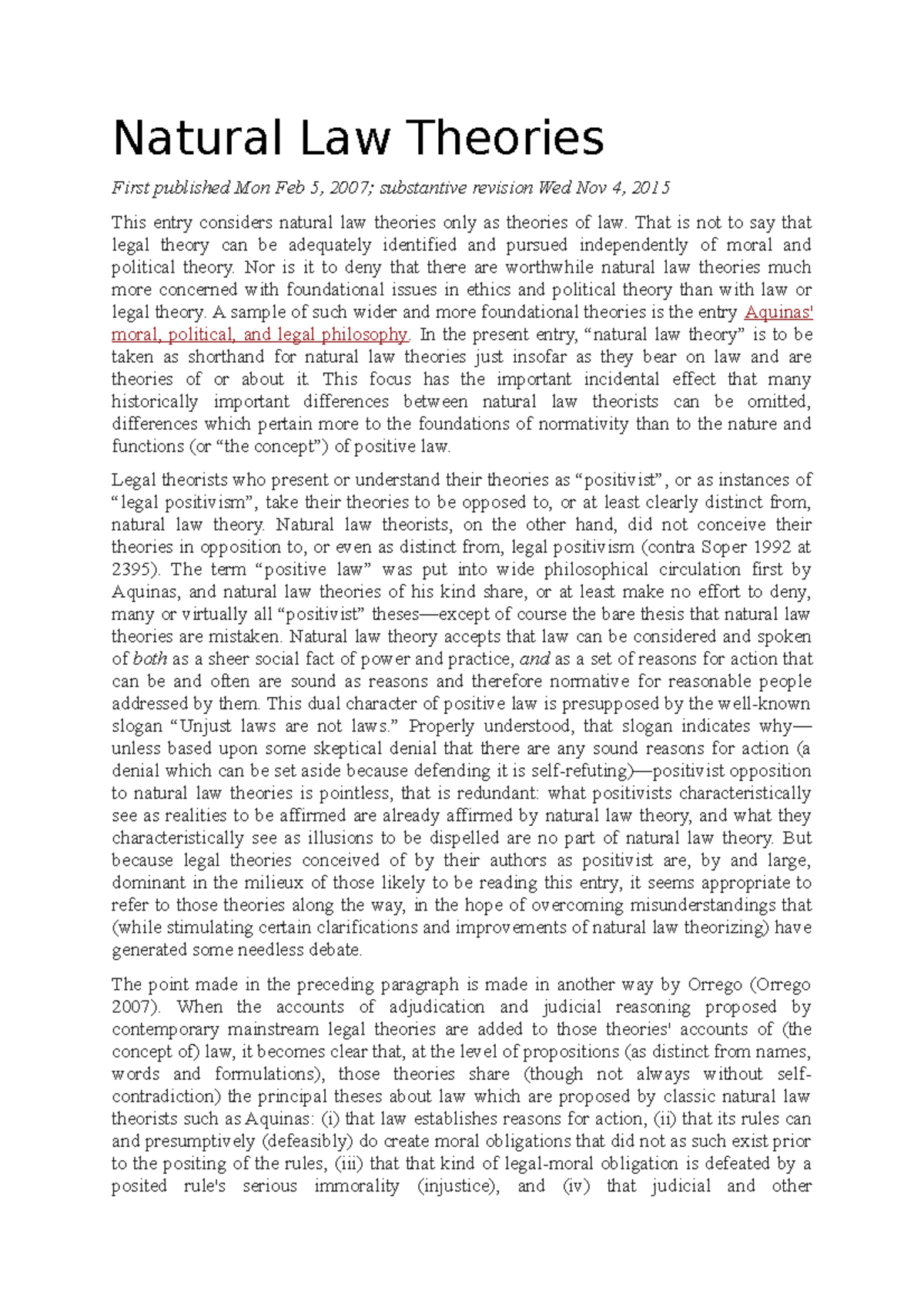 Classical Natural Law by prof Finnis - LA3005 - London - Studocu