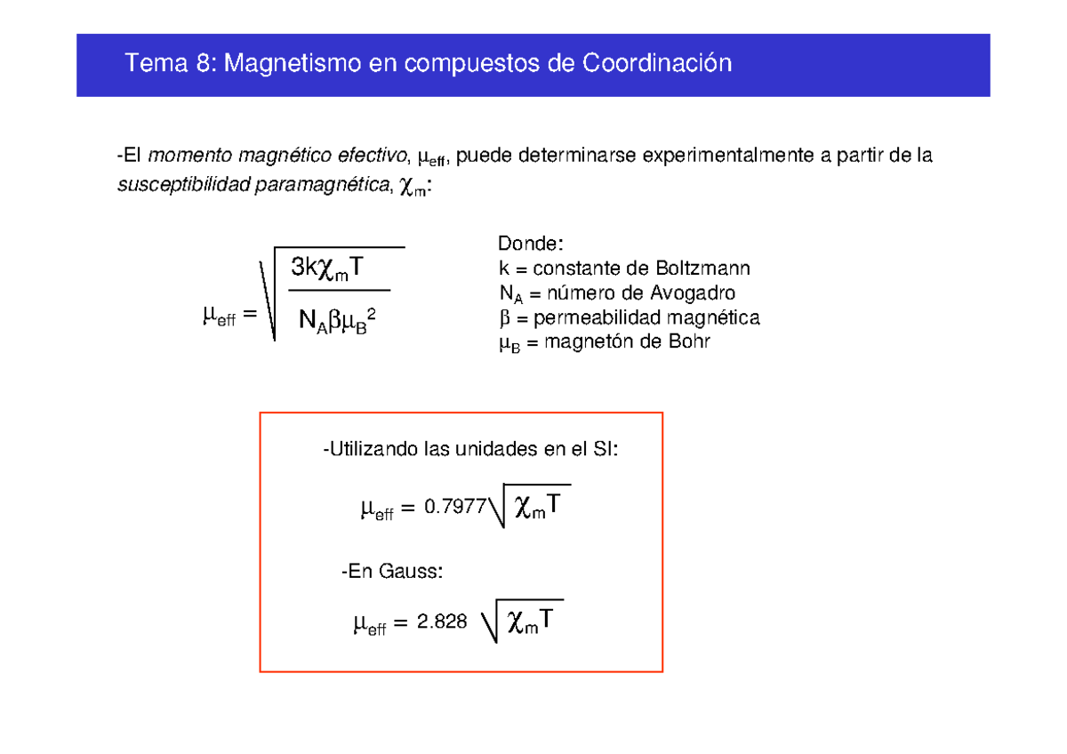 Complejos de hierro y zinc - Tema 8: Magnetismo en compuestos de ...