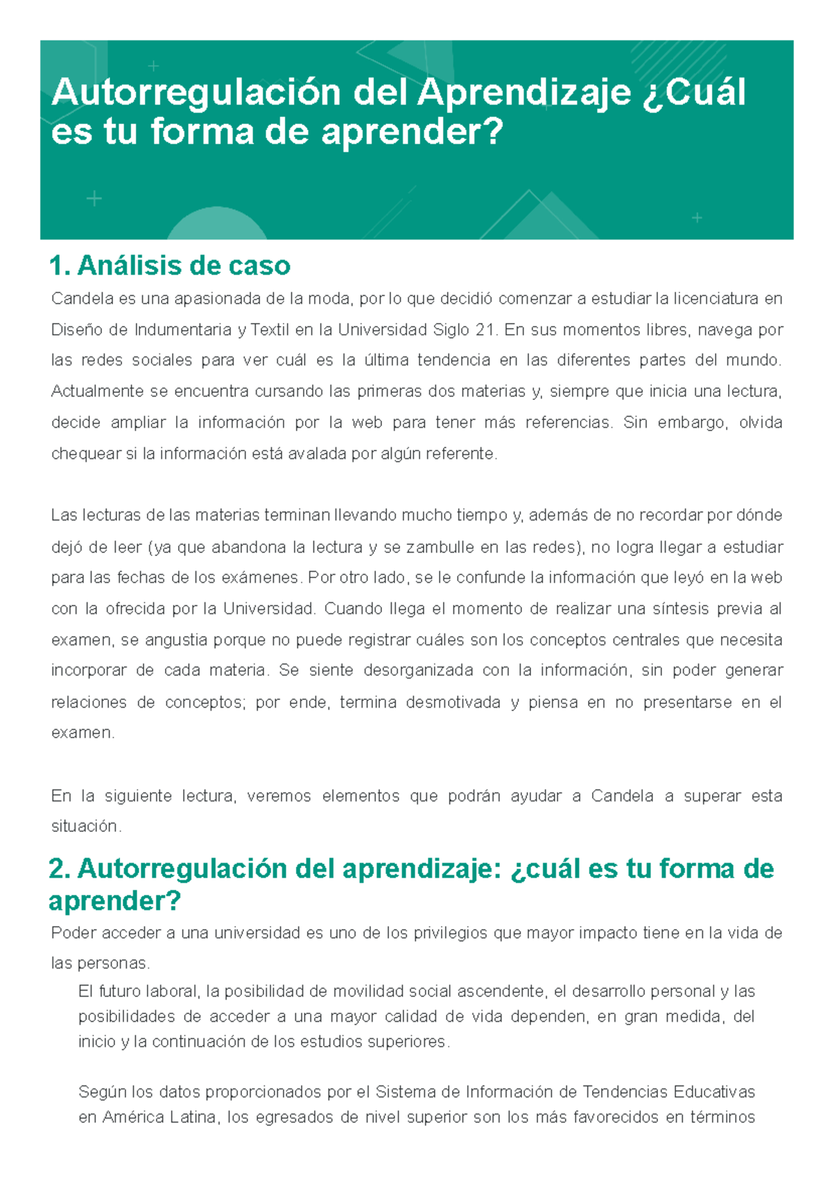 M1L3 AP EN S21 autorregulacion d aprendizaje - Autorregulación del ...
