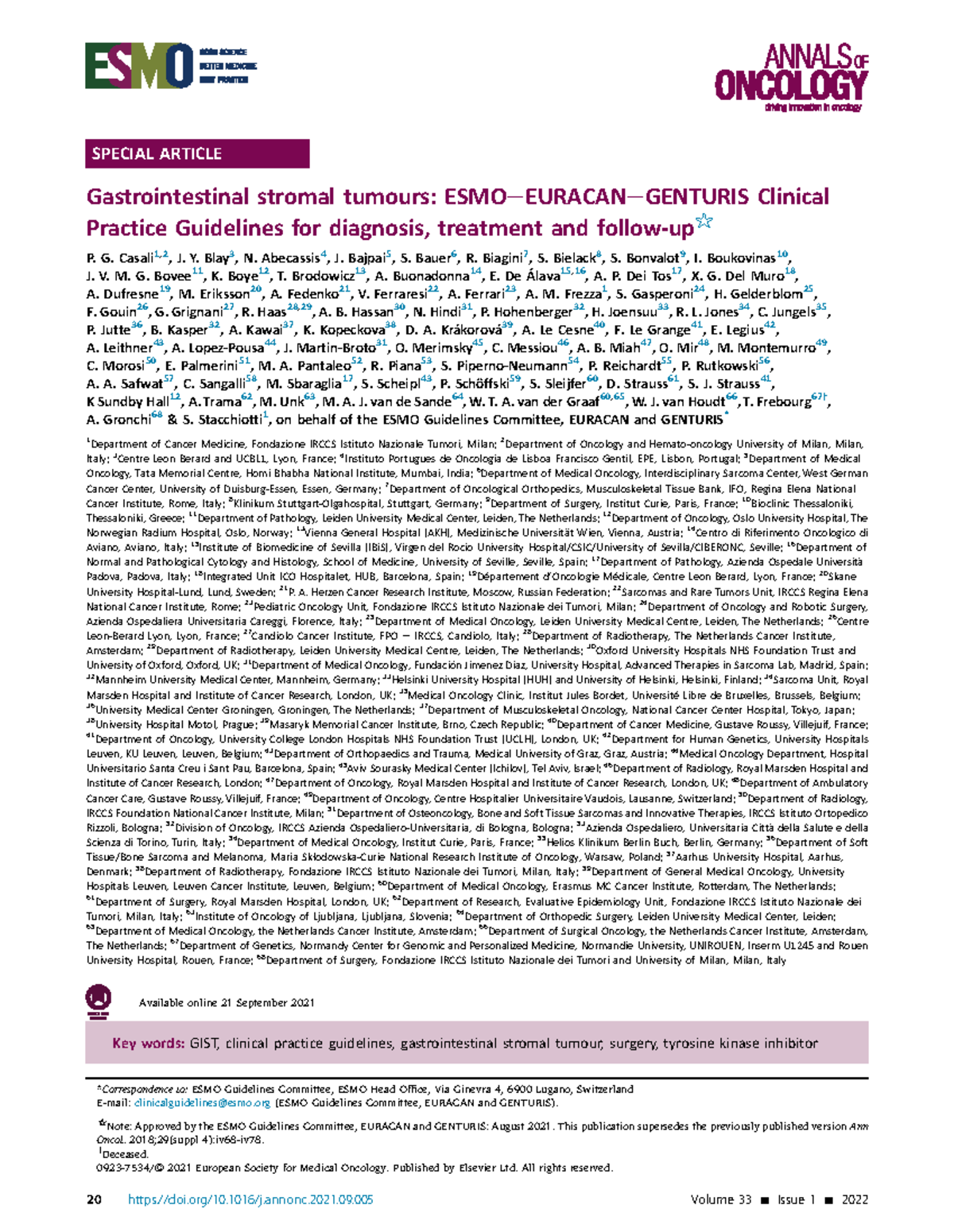 ESMO 2021 - Resumen anatomia osteo - SPECIAL ARTICLE Gastrointestinal ...