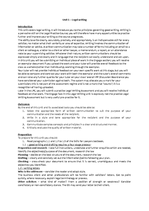 Legal Writing - NOTES: Letters, emails and memorandums are what is ...