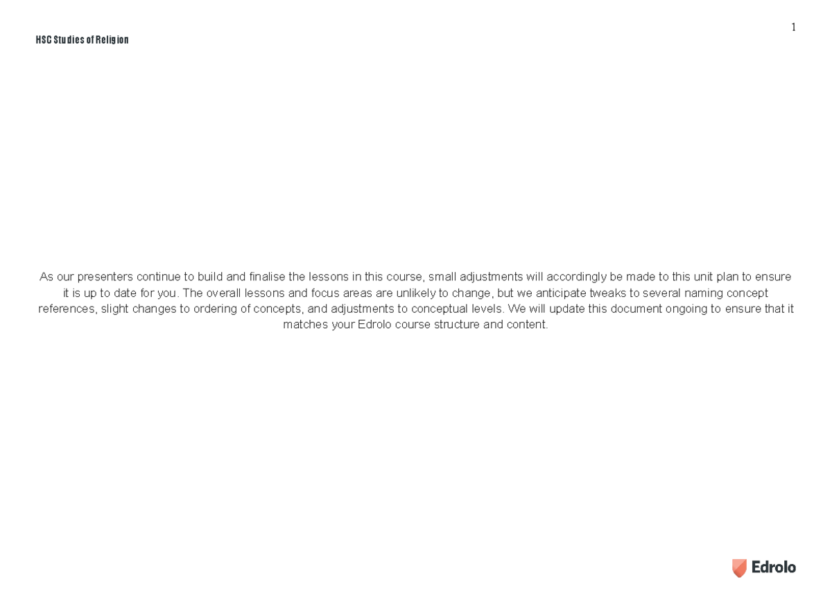 HSC Studies of Religion Edrolo Scope and Sequence OCT20 - HSC Studies ...