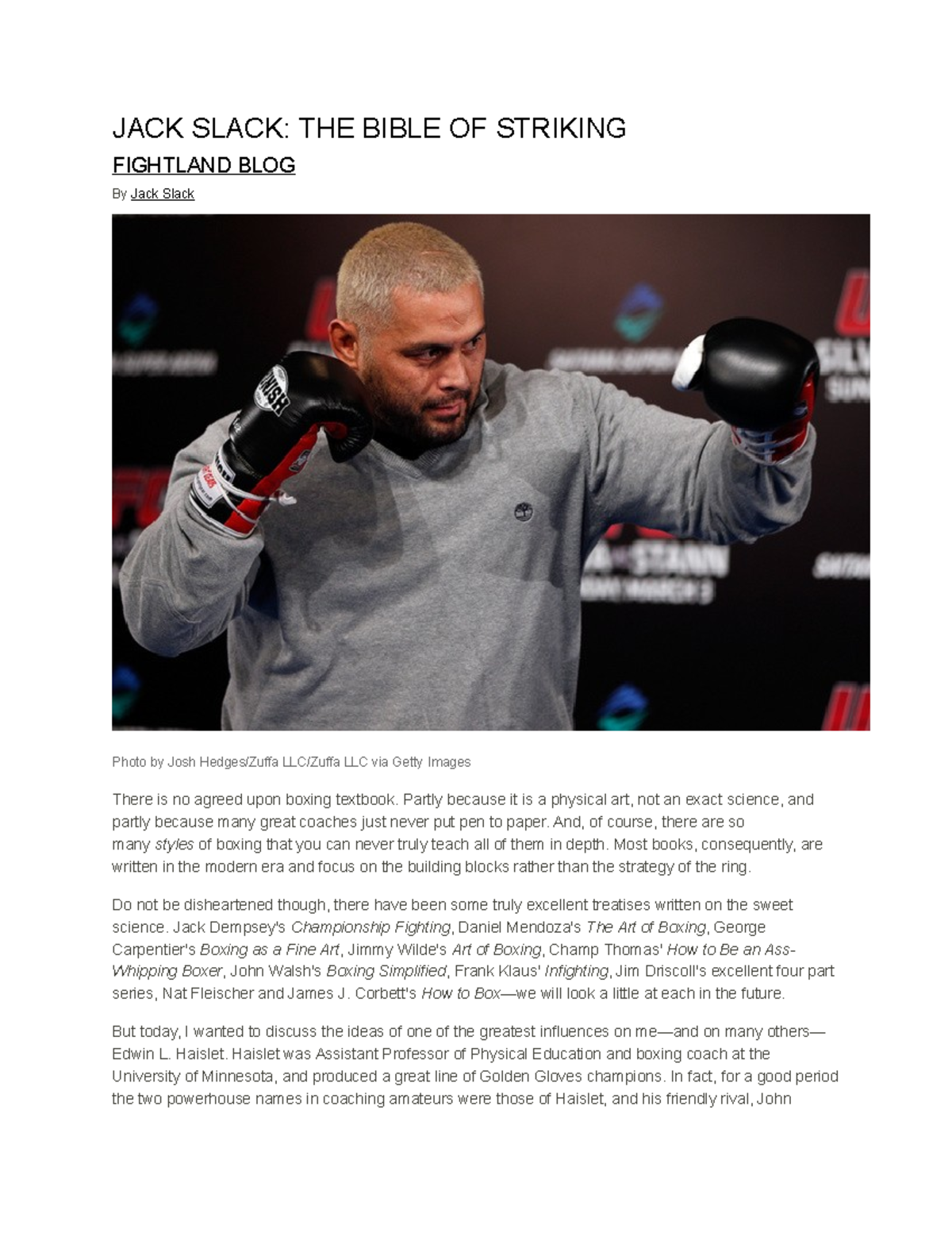 The Bible of Striking - Jack Slack - MBA 504 - Concordia - Studocu