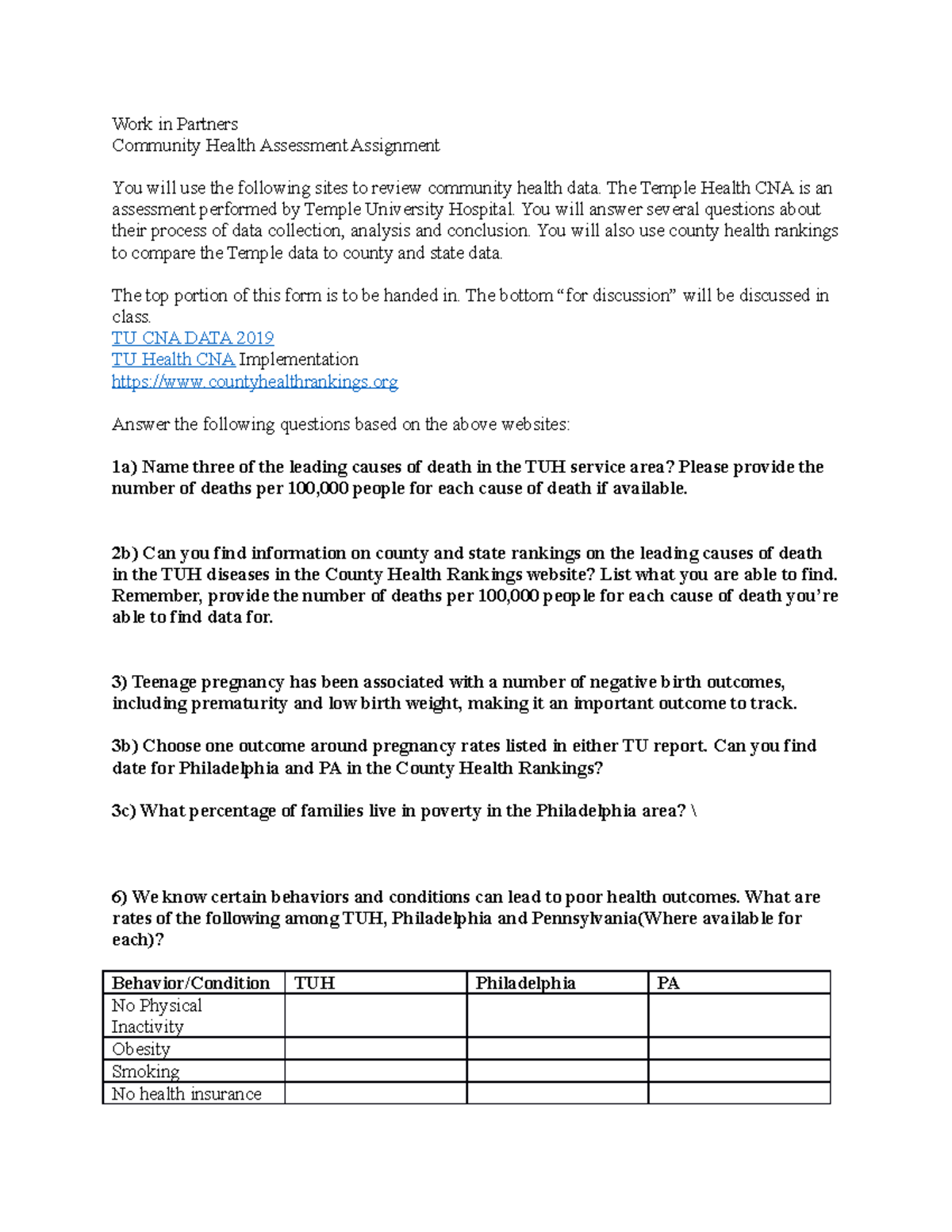 CNA Worksheet 2022 - N/A - Work in Partners Community Health Assessment ...