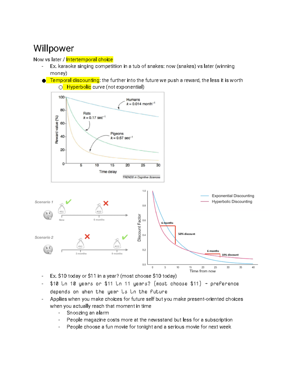 Willpower and Intertemporal Choice: Now vs Later - Studocu