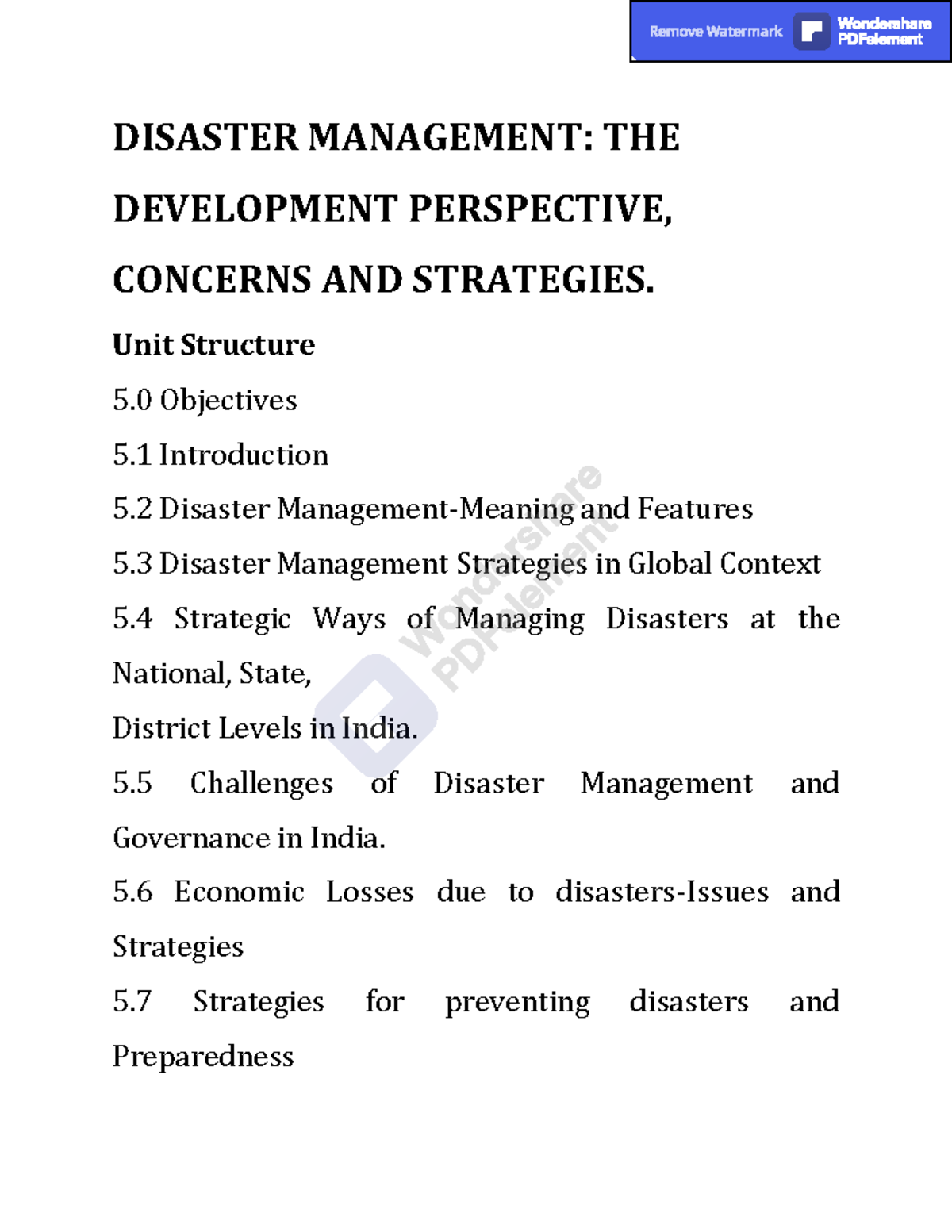 Disaster management part1 - DISASTER MANAGEMENT: THE DEVELOPMENT ...