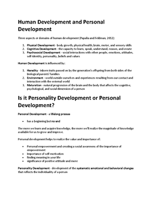 Perdev UNIT 3 - personal development quipper - 1 UNIT 3: Entering the ...