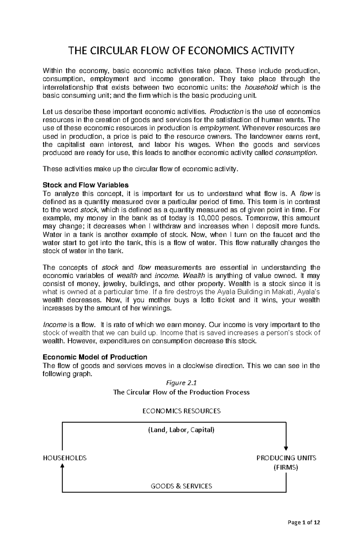 Module 2 Circular Flow Lecture Notes THE CIRCULAR FLOW OF ECONOMICS module-2-circular-flow-lecture-notes-the-circular-flow-of-economics