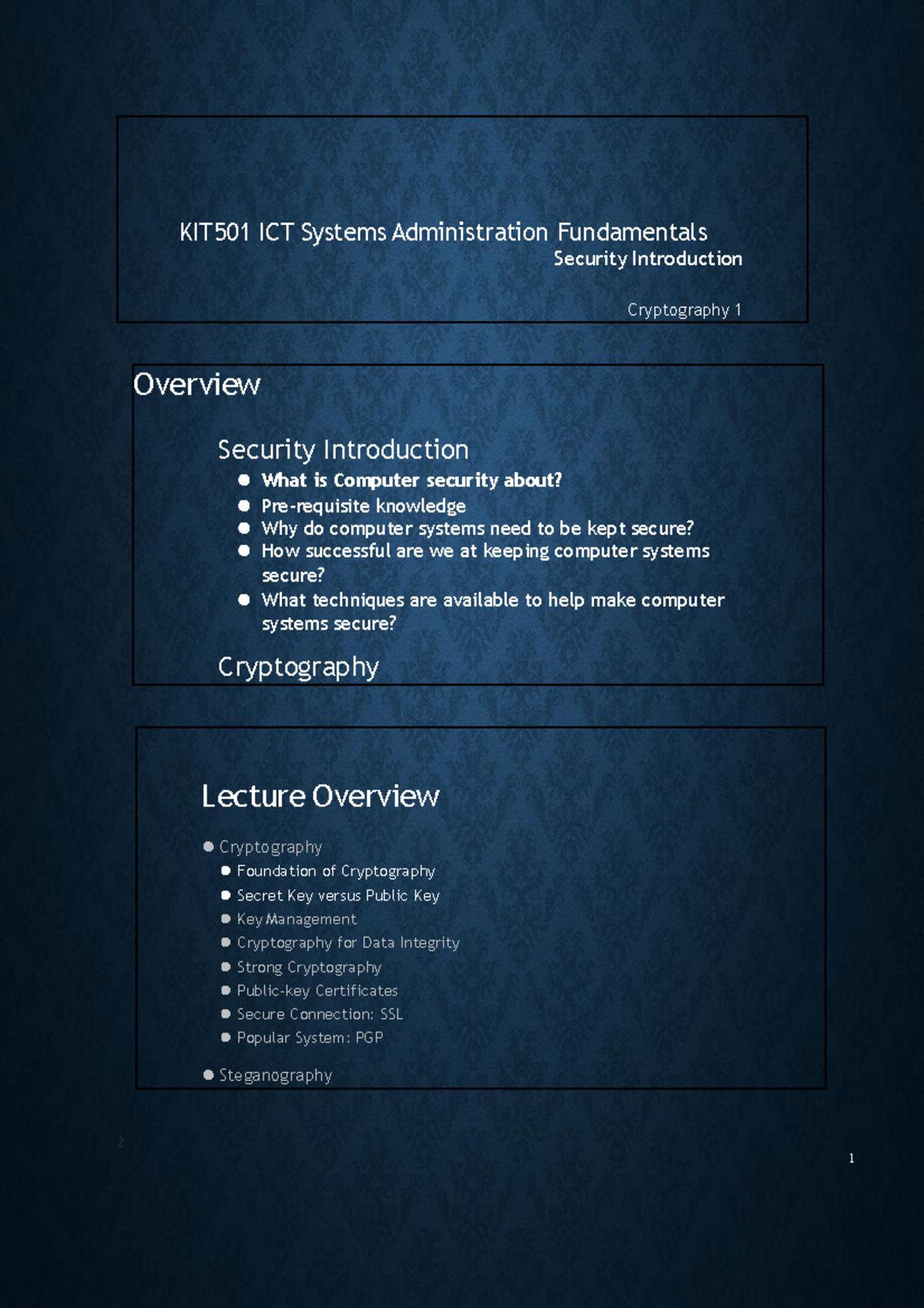 KIT501 lecture 9 note 3 - KIT501 - UTAS - Studocu