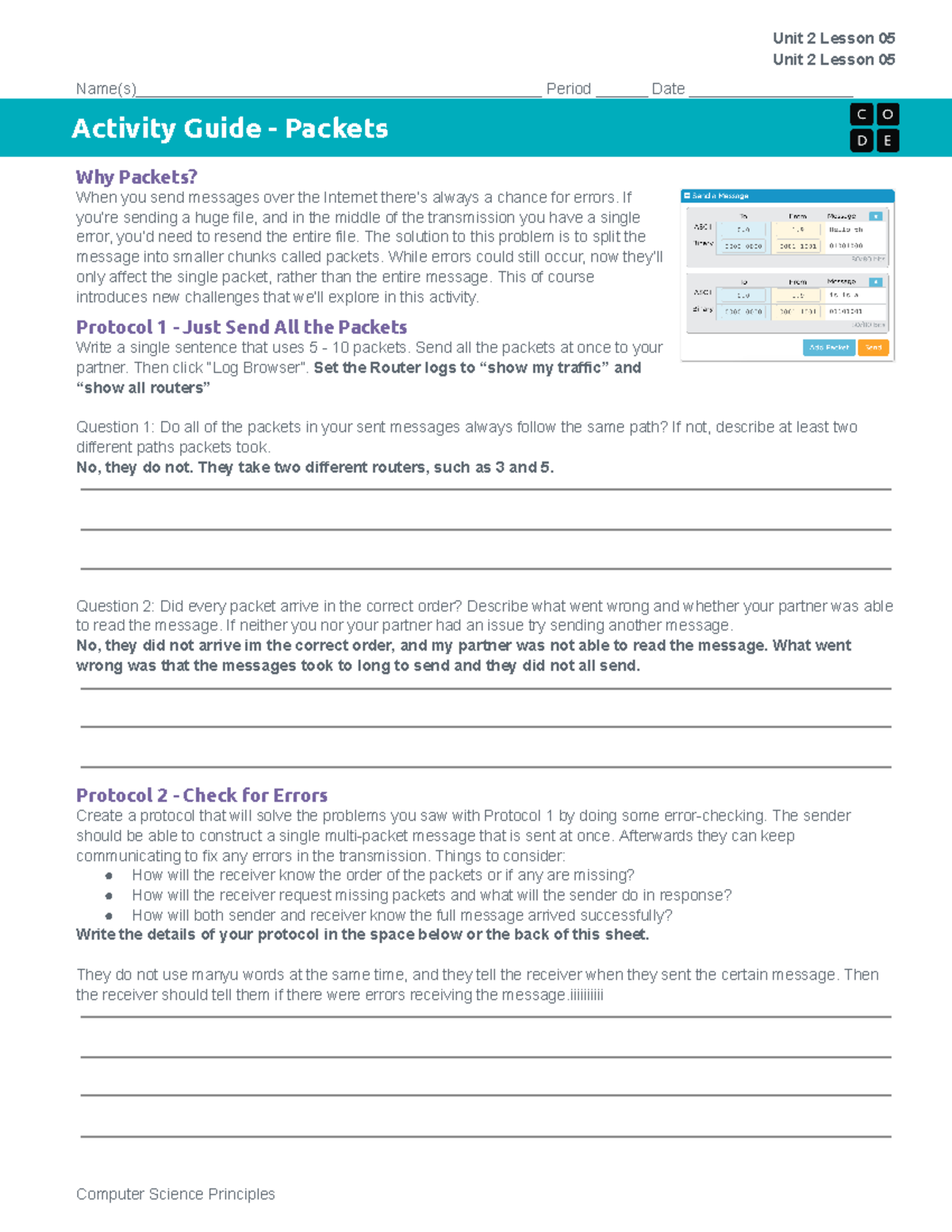 Copy of Copy of Activity Guide - Packets - Unit 2 Lesson 05 - Unit 2 ...