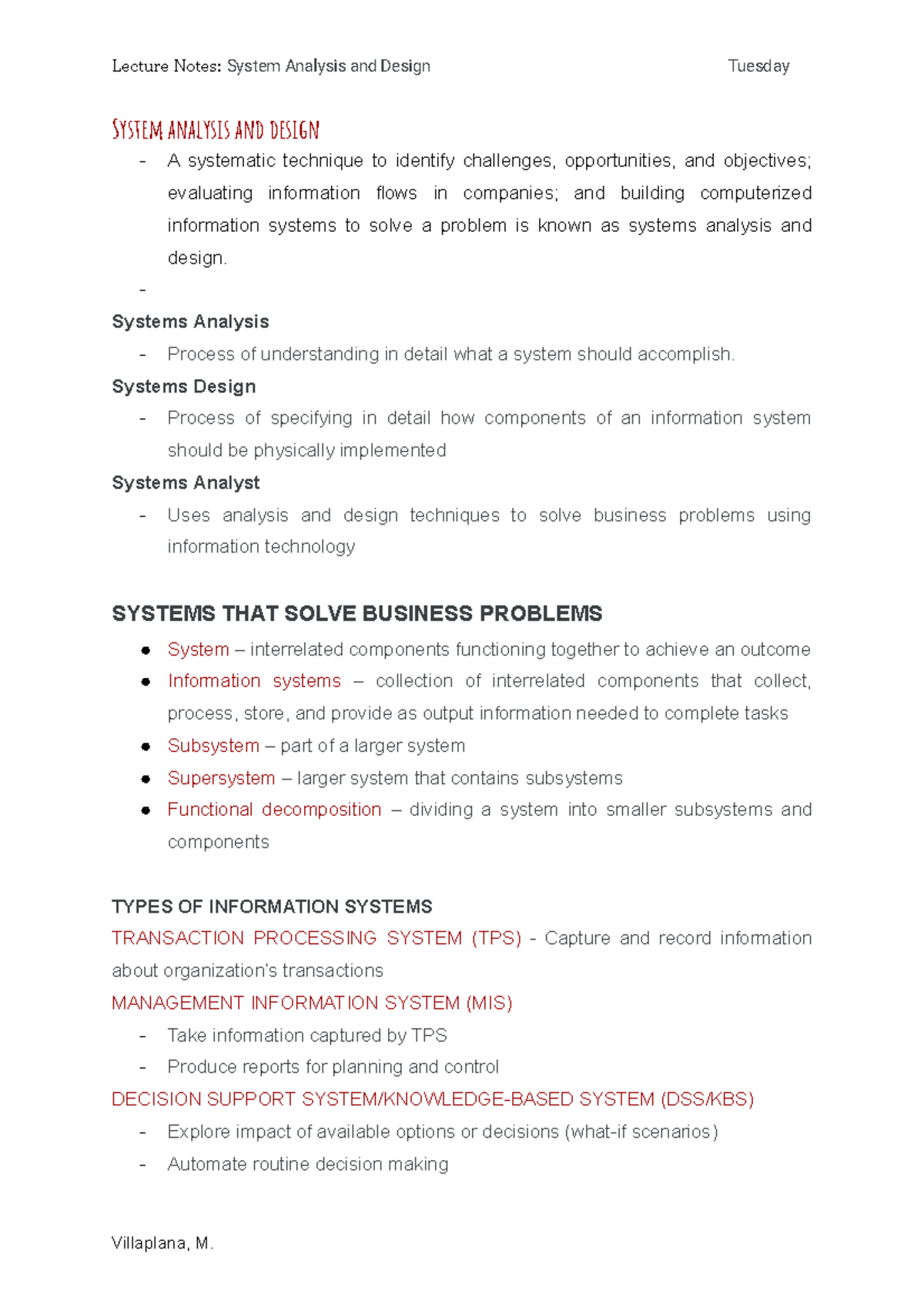 THE World OF THE Information Systems Analyst - Week2(Lecture Notes ...