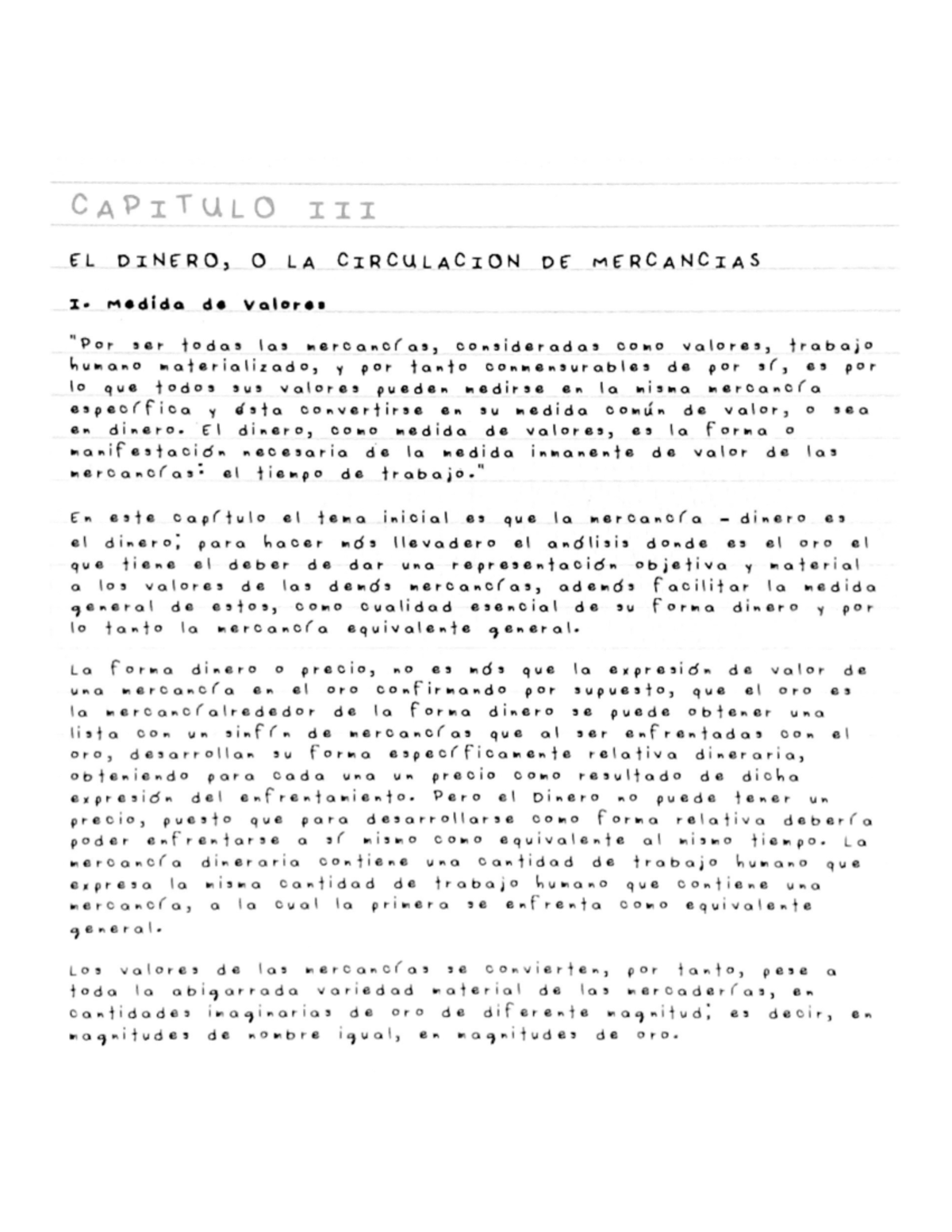 Resumen El Capital - Cap 3 - Teoría Económica - Studocu