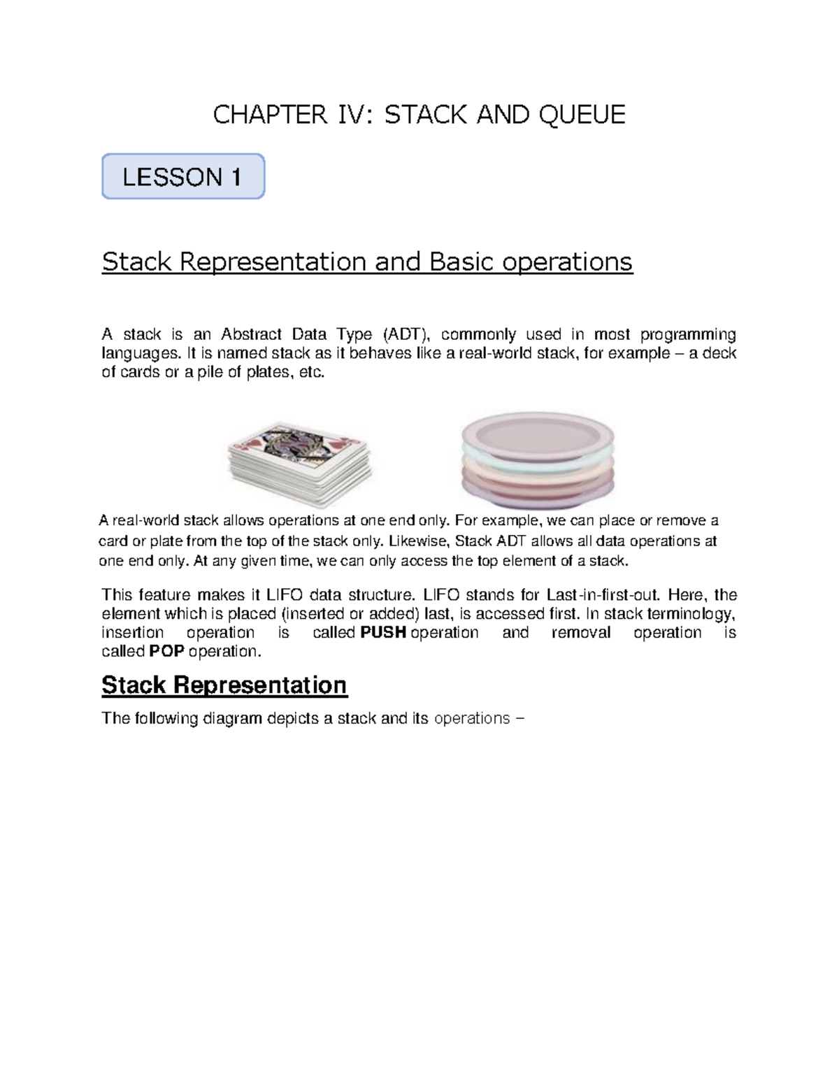 Chapter 4 - its for stacking representation and basic operation ...