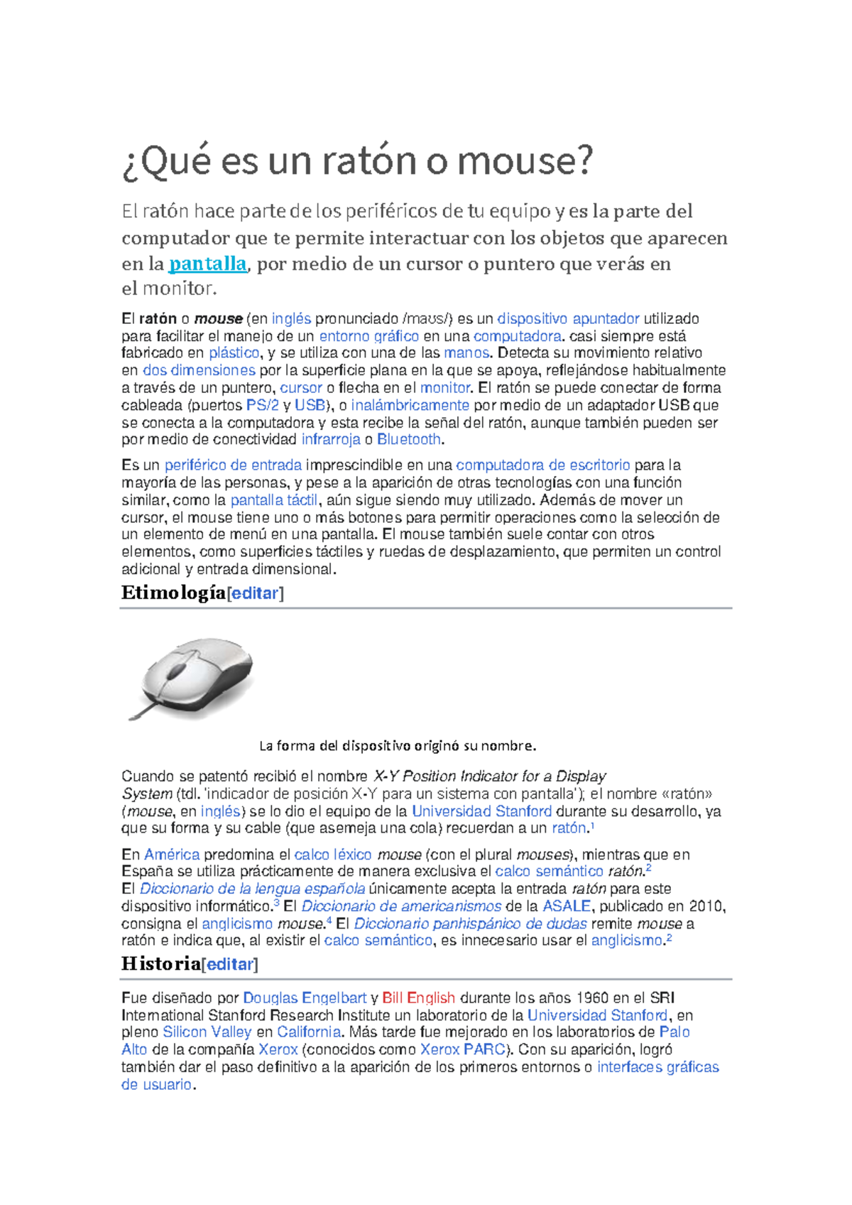 Ratón o mouse - ¿Qué es un ratón o mouse? El ratón hace parte de los ...