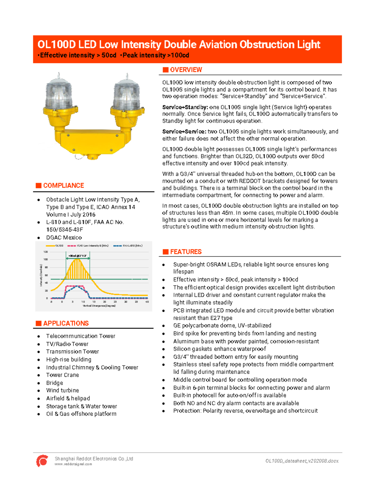 OL100D-LED-low-intensity-double-obstruction-light datasheet v202008 v2 ...