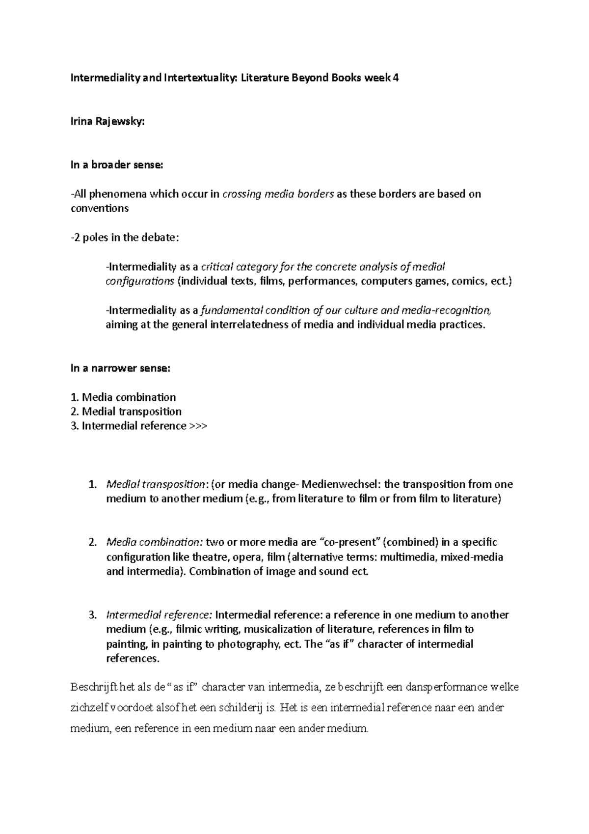 Week 4 - ASD - Intermediality and Intertextuality: Literature Beyond ...