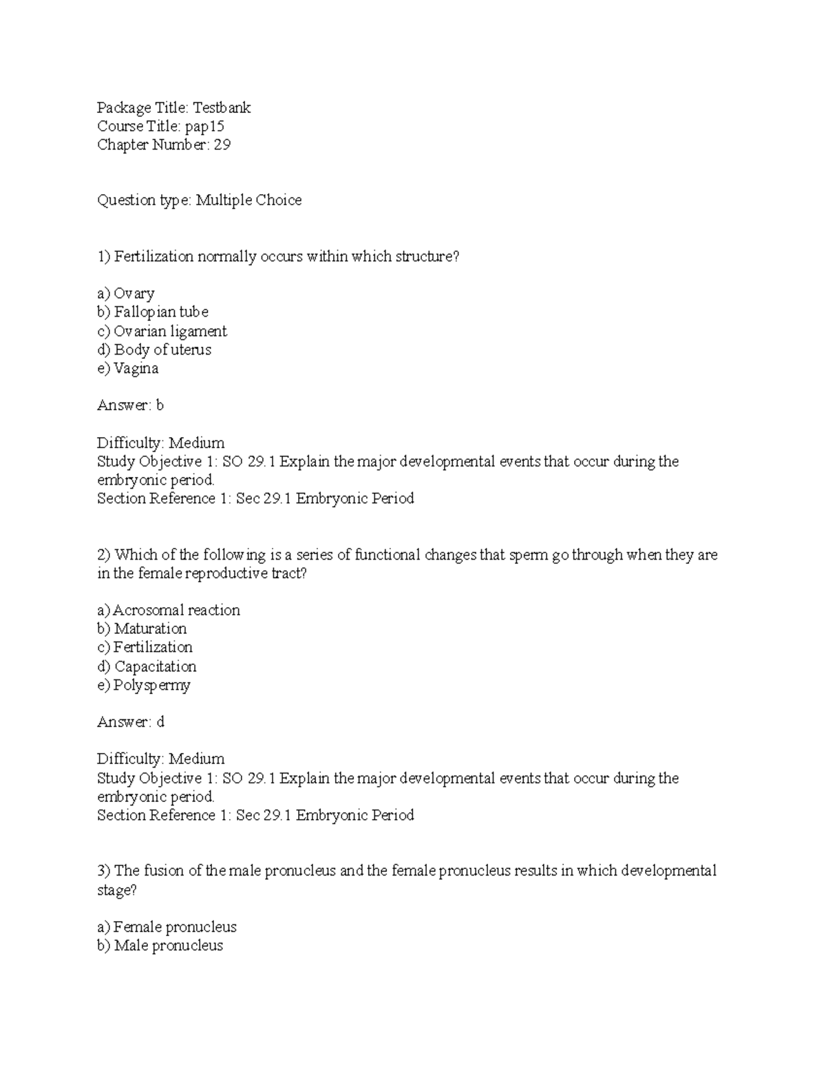 Sample/practice exam 2018, questions and answers - Package Title ...