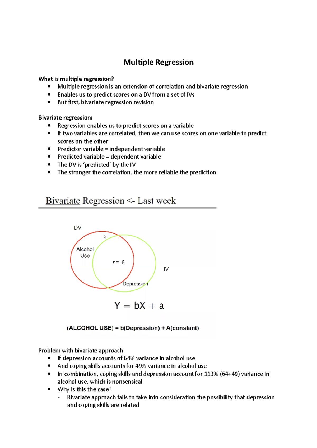 Week 3 - Multiple Regression - Multiple Regression What is multiple regression? Multiple - Studocu