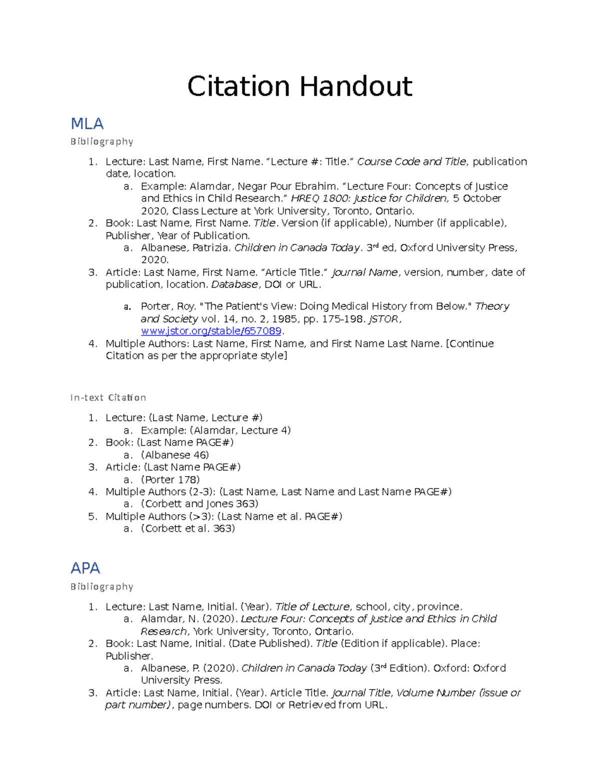 Citation Handout - GHRFHRFGHTRFHXDFGFHXFFHTDRTHGFNN - Citation Handout ...