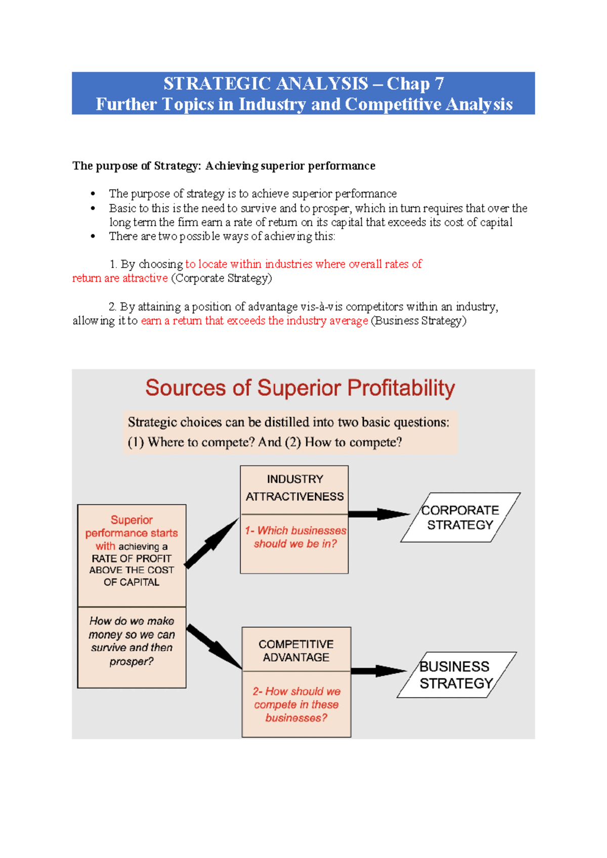 Strategic Analysis chap 7 - STRATEGIC ANALYSIS – Chap 7 Further Topics ...