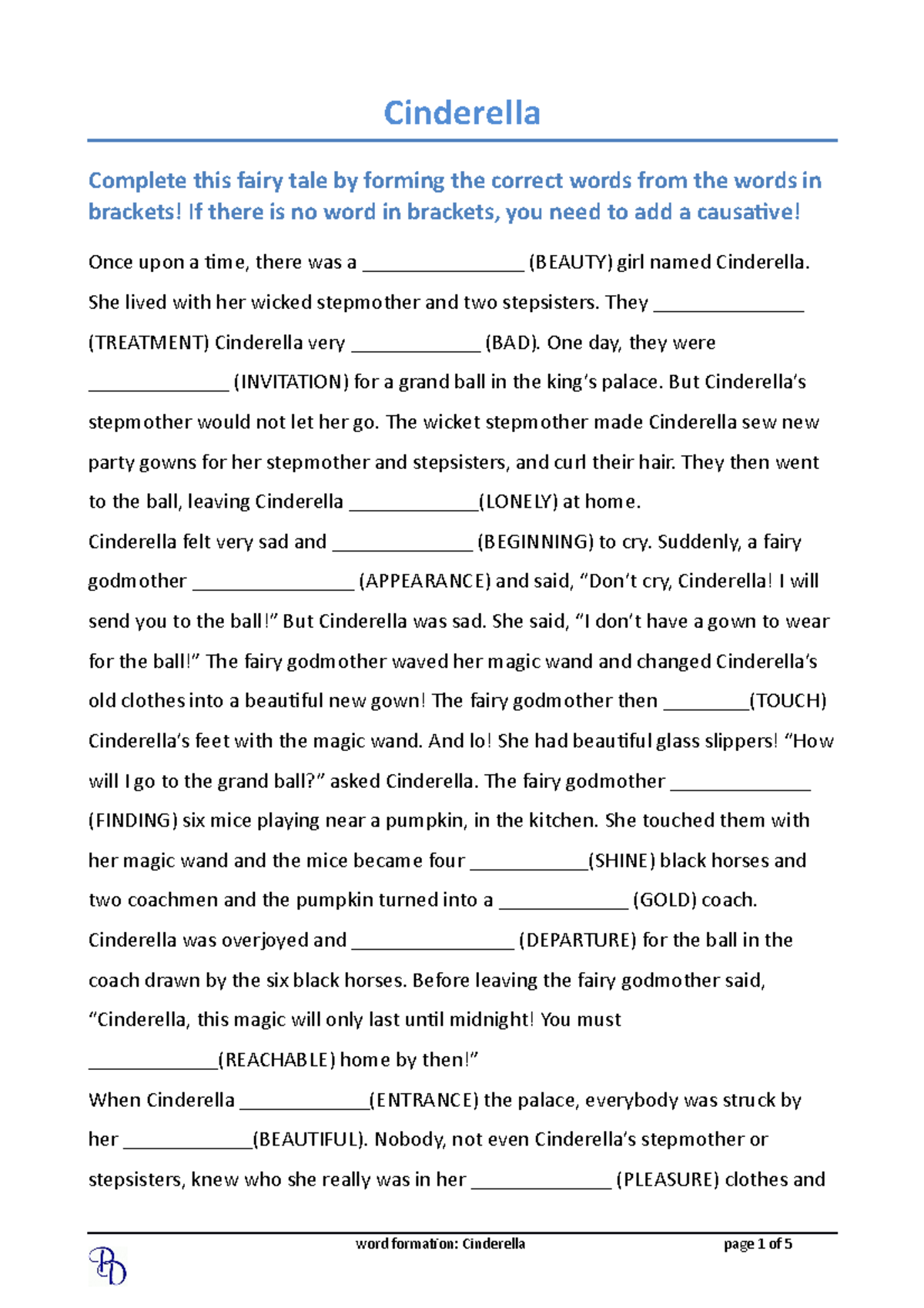 Word-formation cinderella words only - Cinderella Complete this fairy ...